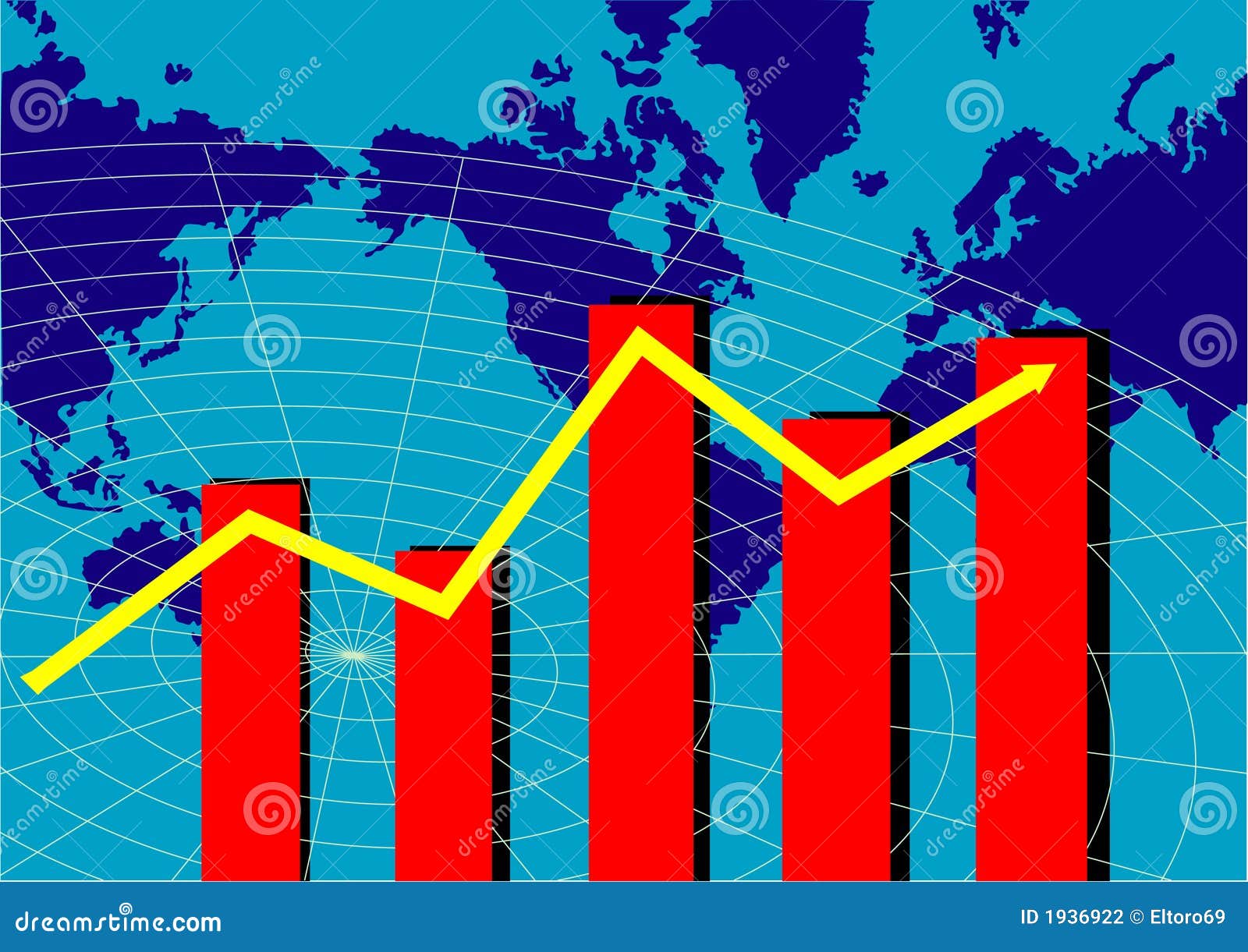 Gráfico Con El Mapa Del Mundo Imagen. Imagen: 1936922