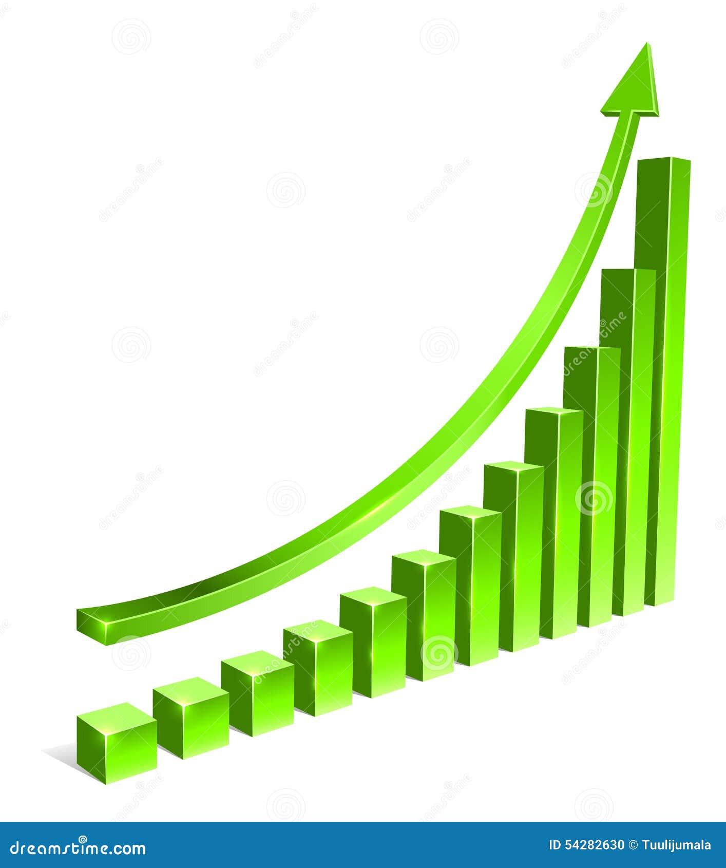 Gráfico Crescente Da Barra Verde Ilustração do Vetor - Ilustração de ...