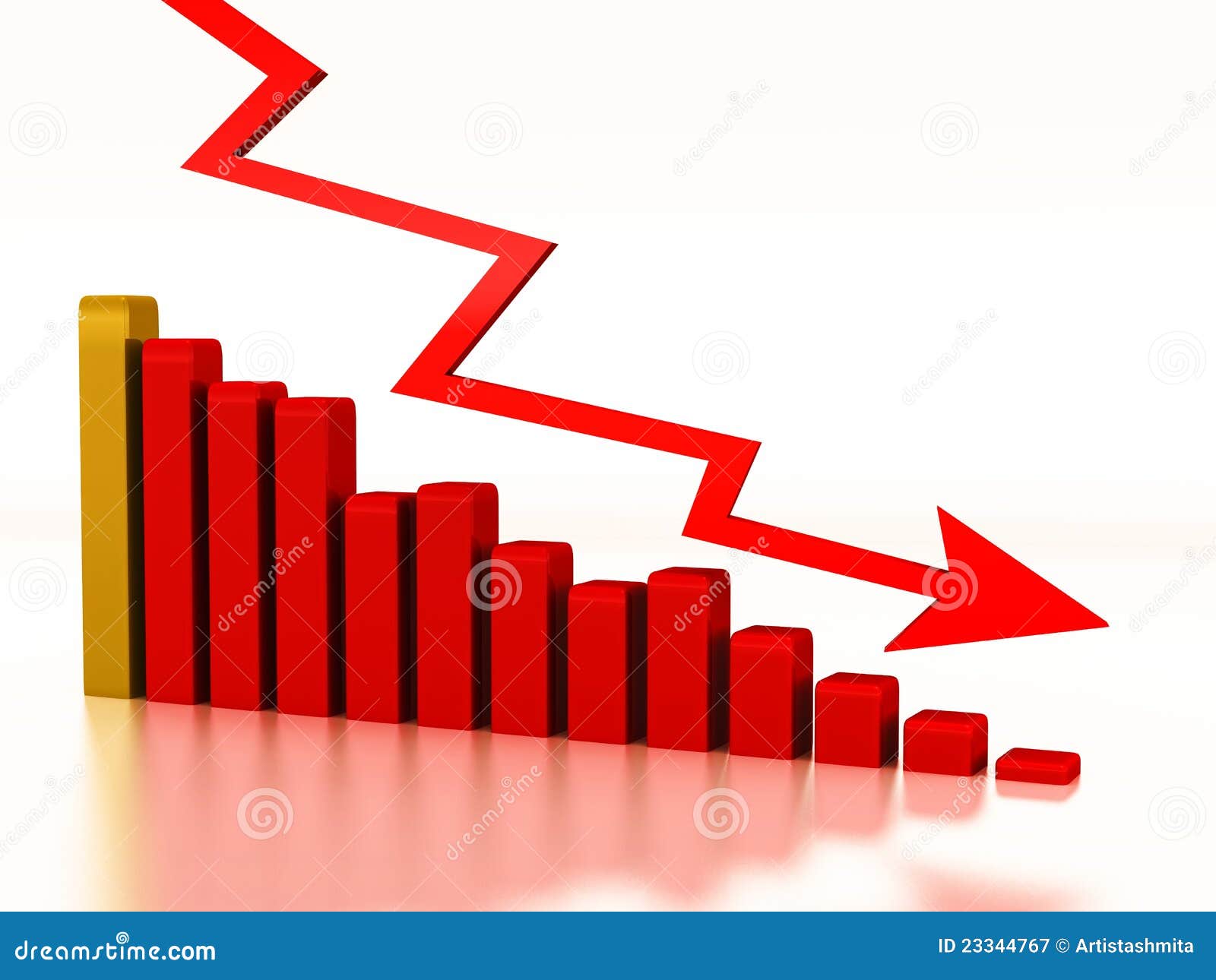 Gráfico de queda ilustração stock. Ilustração de renda - 23344767