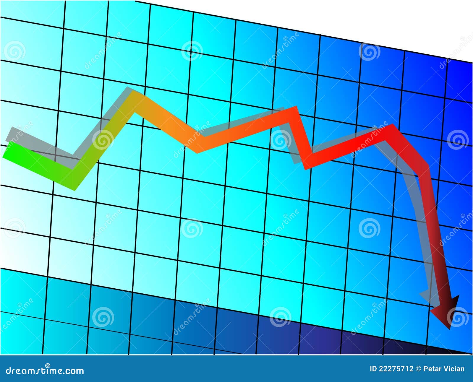 Gráfico decreciente ilustración del vector. Ilustración de problemas ...