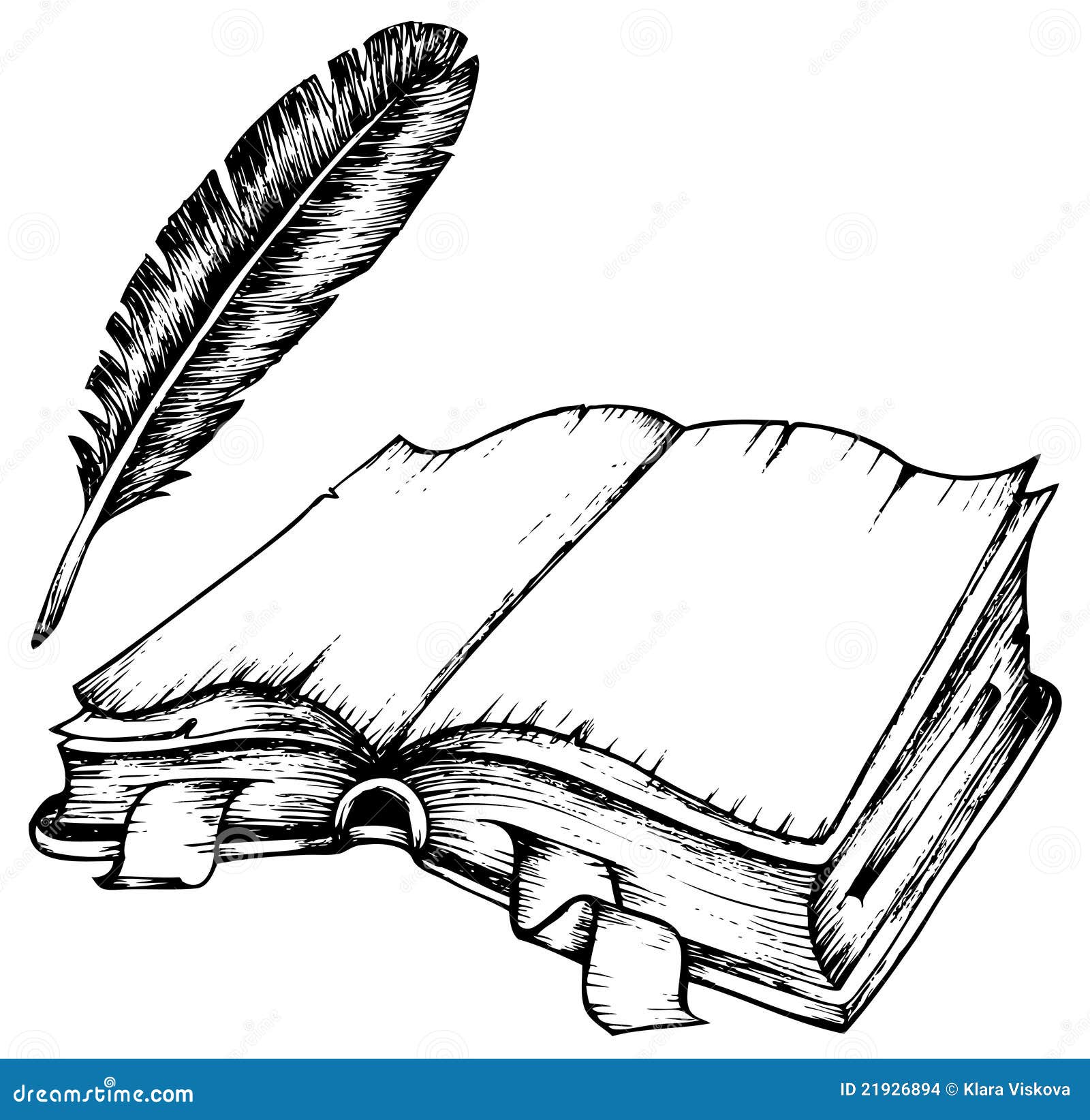 Gráfico Del Libro Abierto Con La Pluma Ilustración del Vector ...