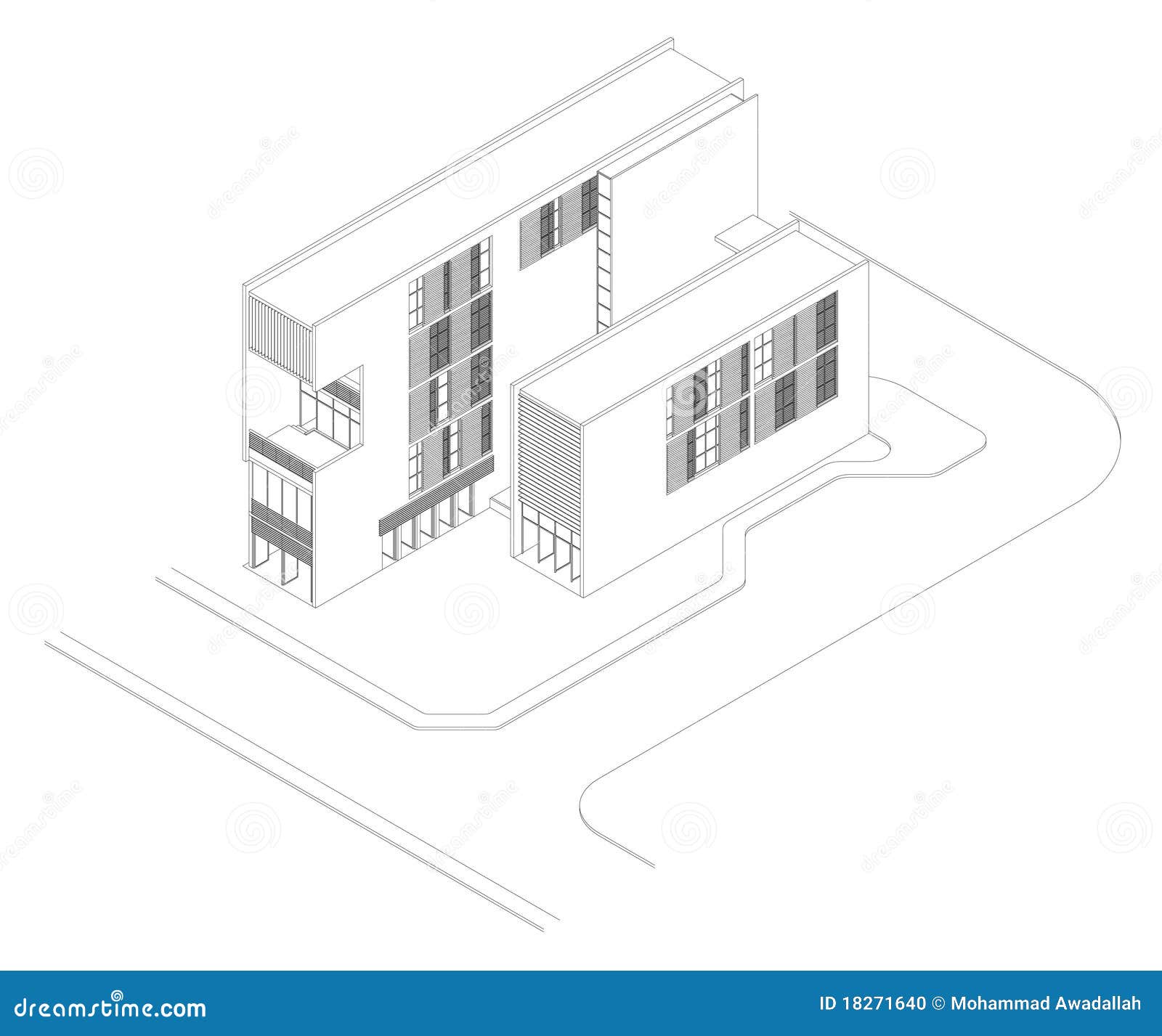 Gráfico Isométrico De Un Edificio Moderno Ilustración del Vector ...