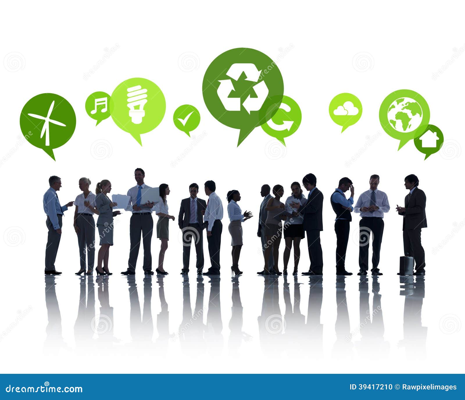 Grönt Affärsfolk Som Har Gruppdiskussion Arkivfoto - Bild av ...