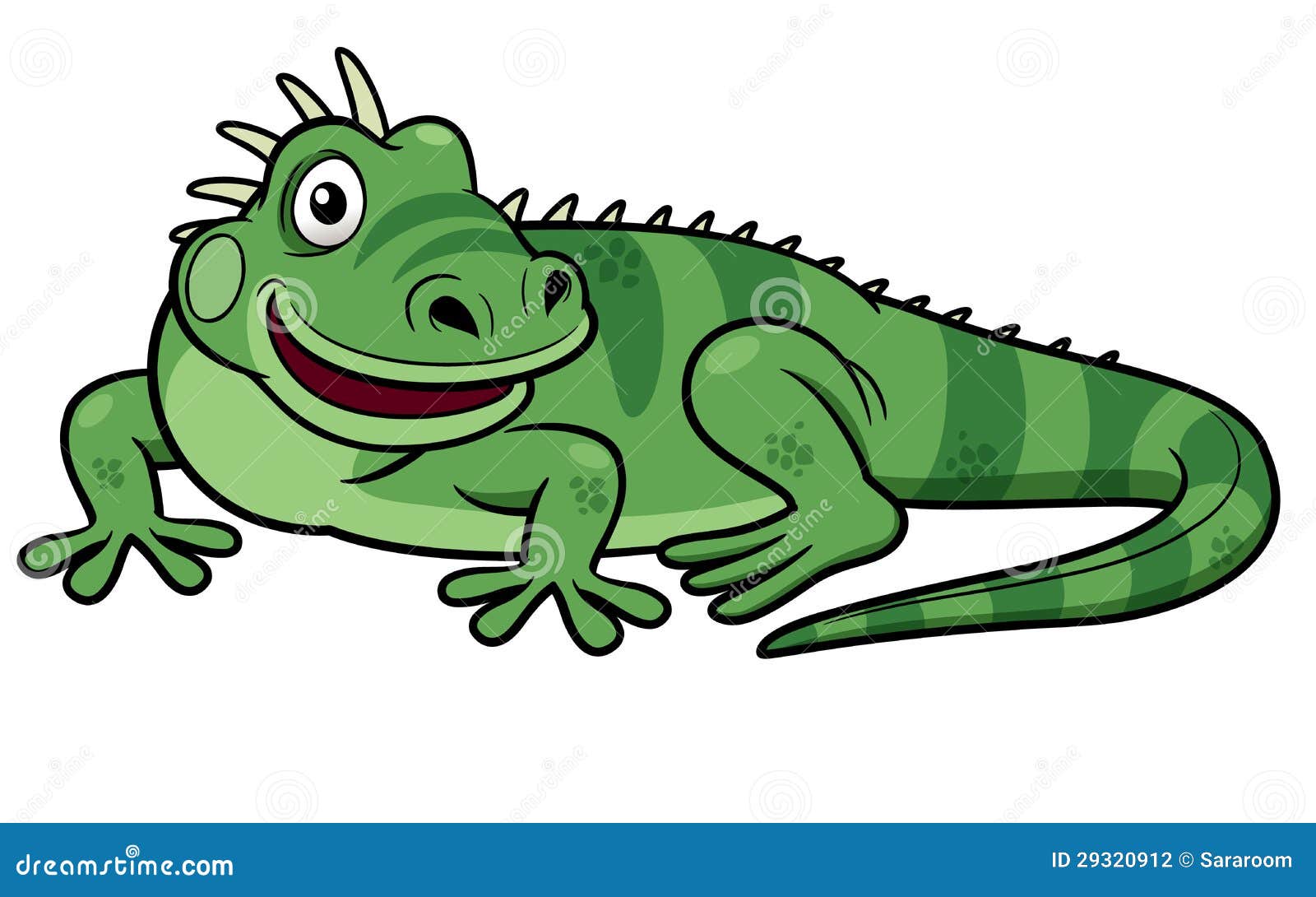 Grüner Leguan Der Karikatur Vektor Abbildung - Illustration von ...