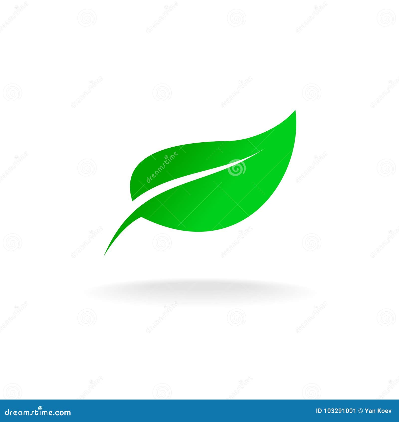 Grünes Blatt-Symbol vektor abbildung. Illustration von element - 103291001