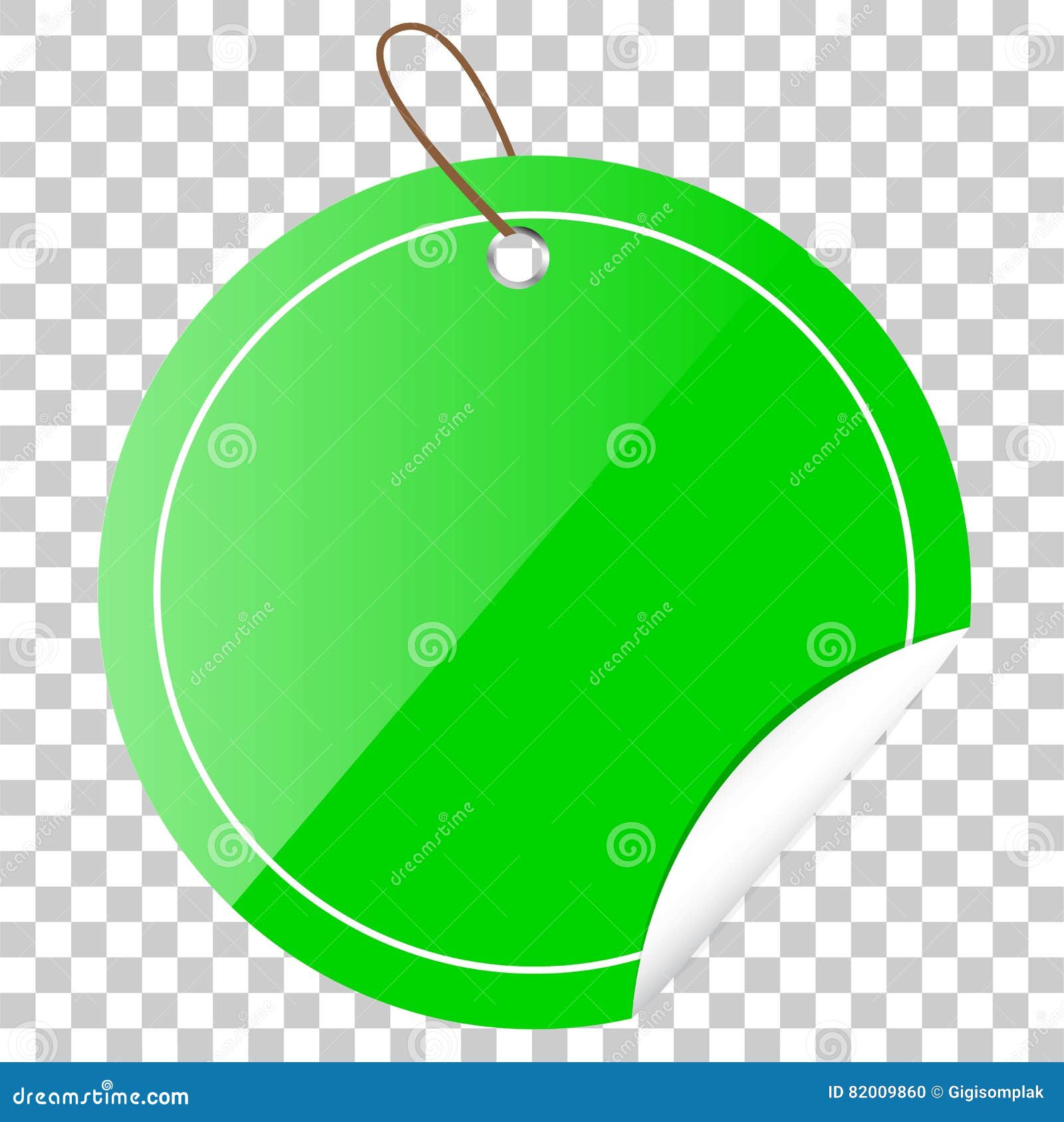 Grünes Kreistag Oder -aufkleber Mit Locken-Effekt, am Transparenten ...