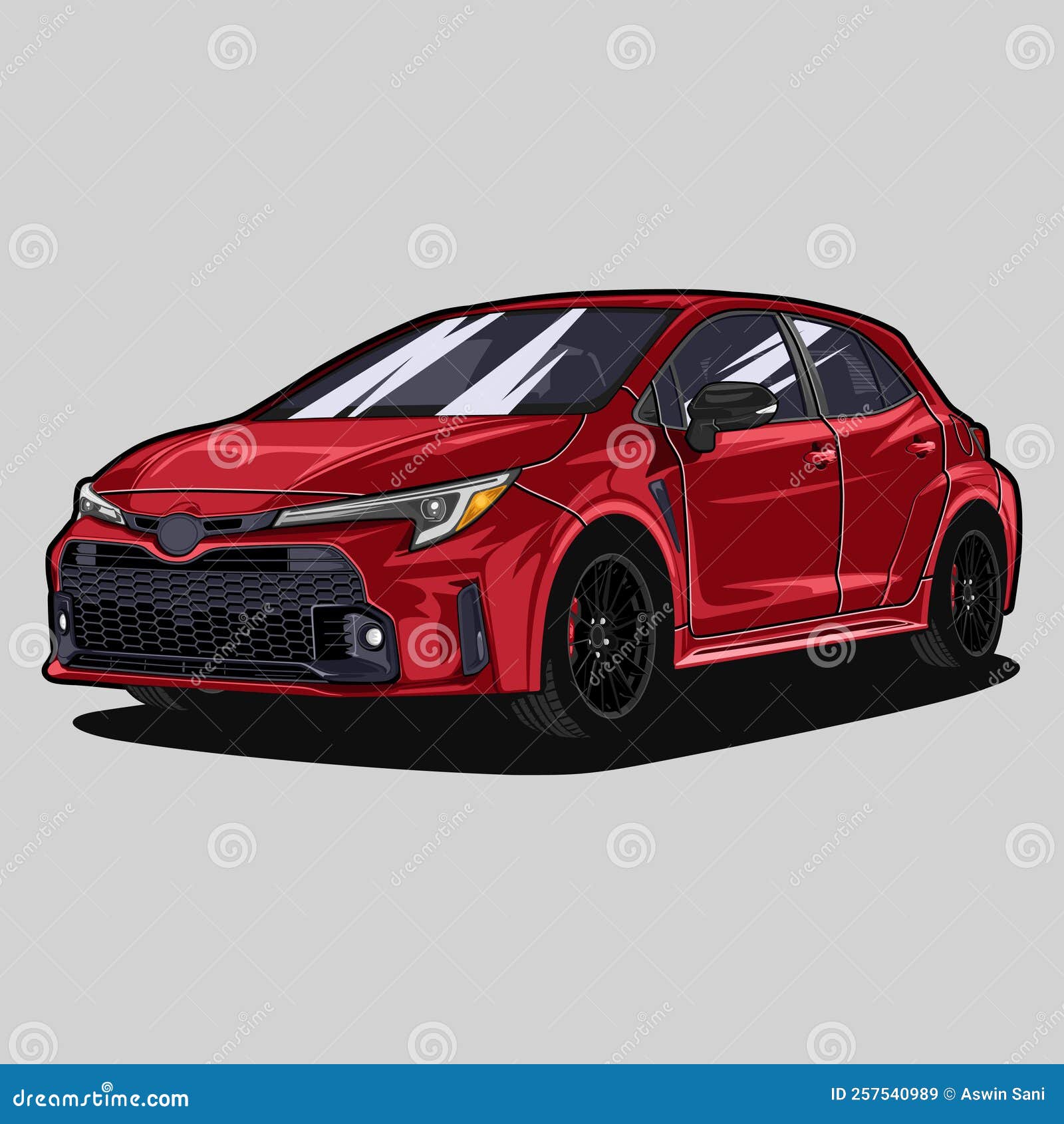 GR Corolla Car Illustration Stock Vector - Illustration of turbo ...