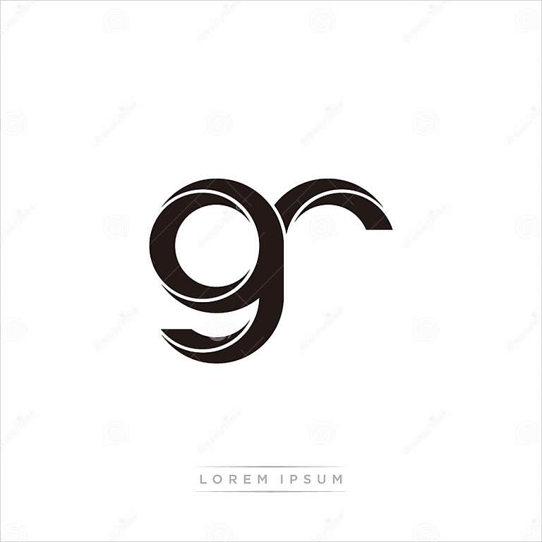 Gr Initial Letter Split Lowercase Modern Monogram Linked Outline Rounded Logo Stock Vector ...
