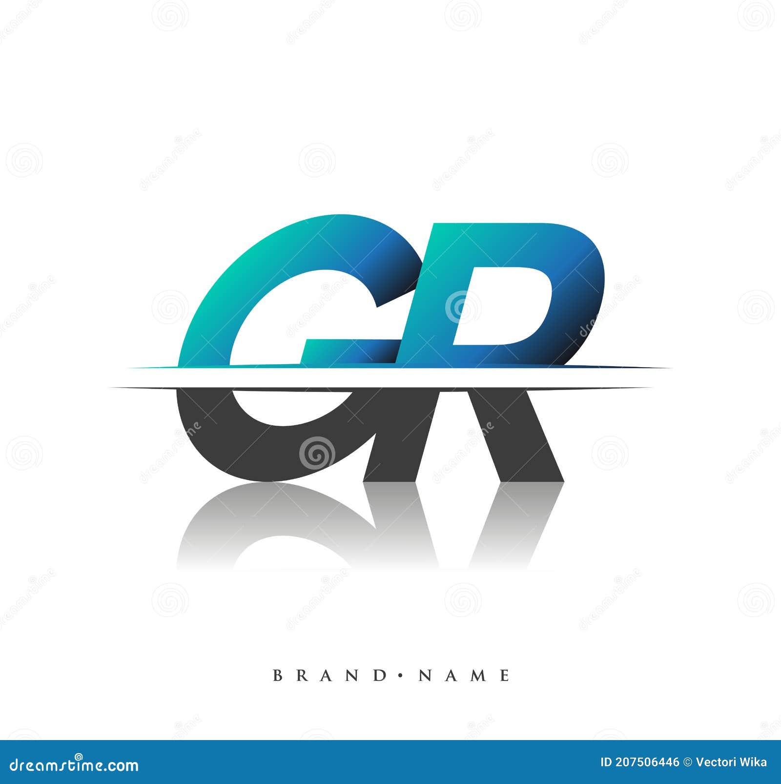 GR Initial Logo Company Name Colored Black and Blue, Simple and Modern ...
