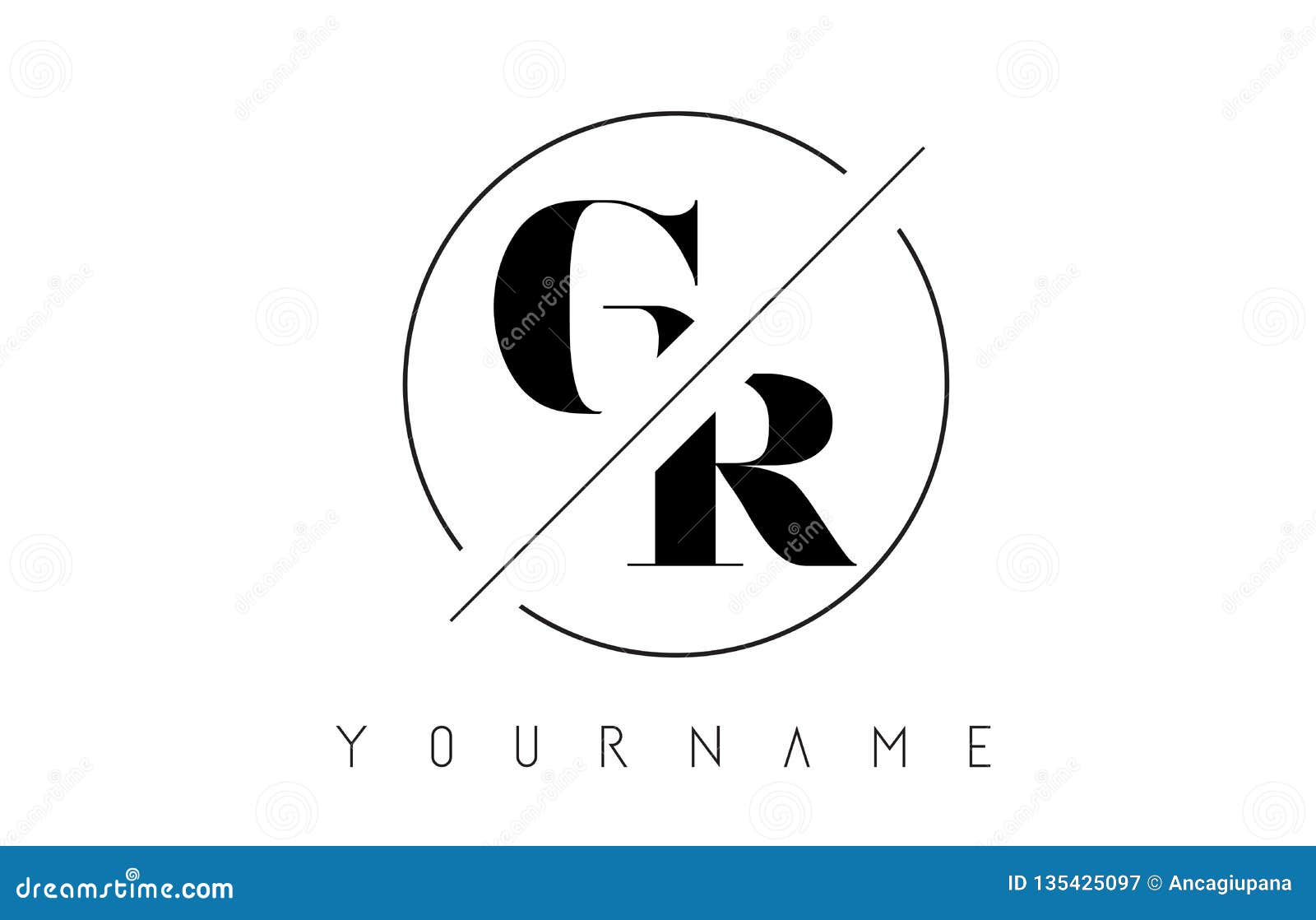 GR Letter Logo with Cutted and Intersected Design Stock Vector ...