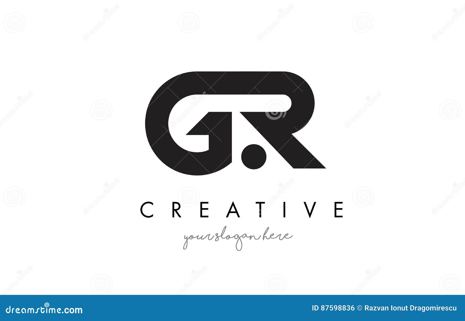 GR Letter Logo Design with Creative Modern Trendy Typography. Stock ...