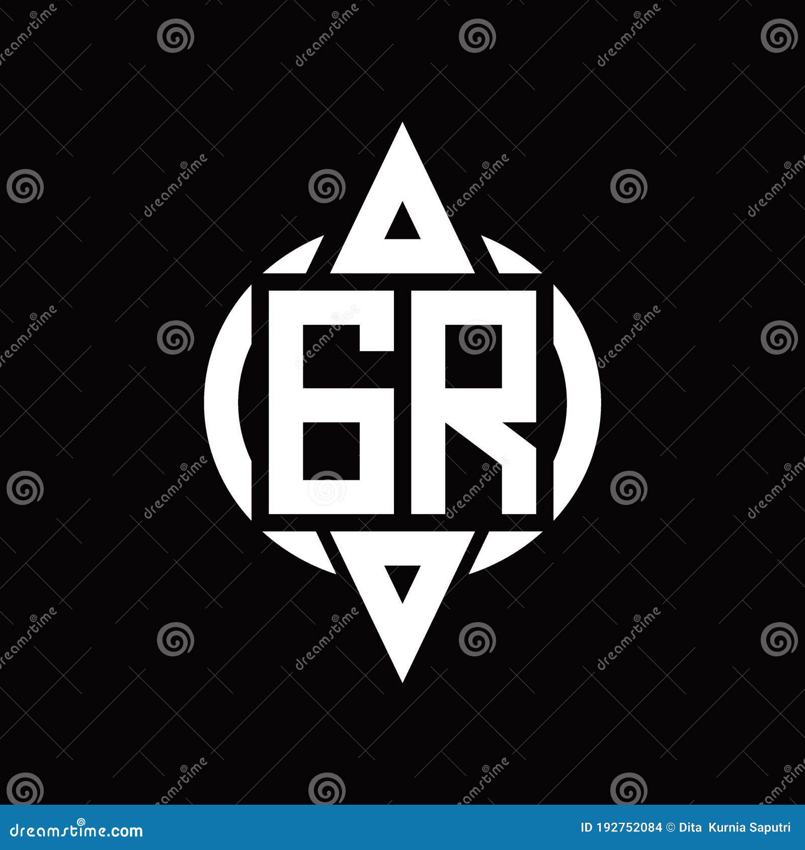Logo with Circle Rounded Combine Triangle Top and Bottom Side Design ...