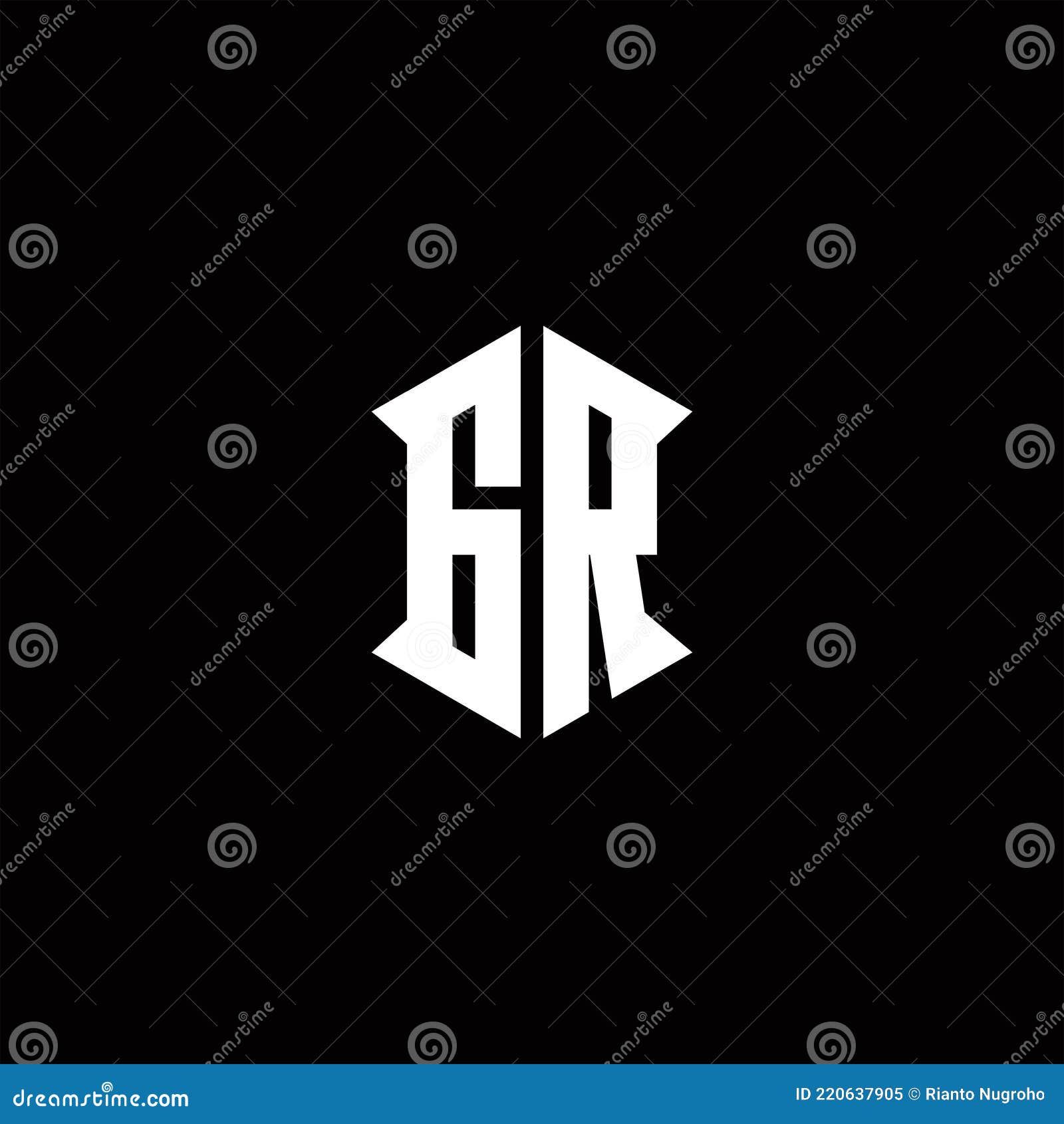 Gr Logo Monogramm Mit Schild Form Designs Vorlage Vektor Abbildung ...