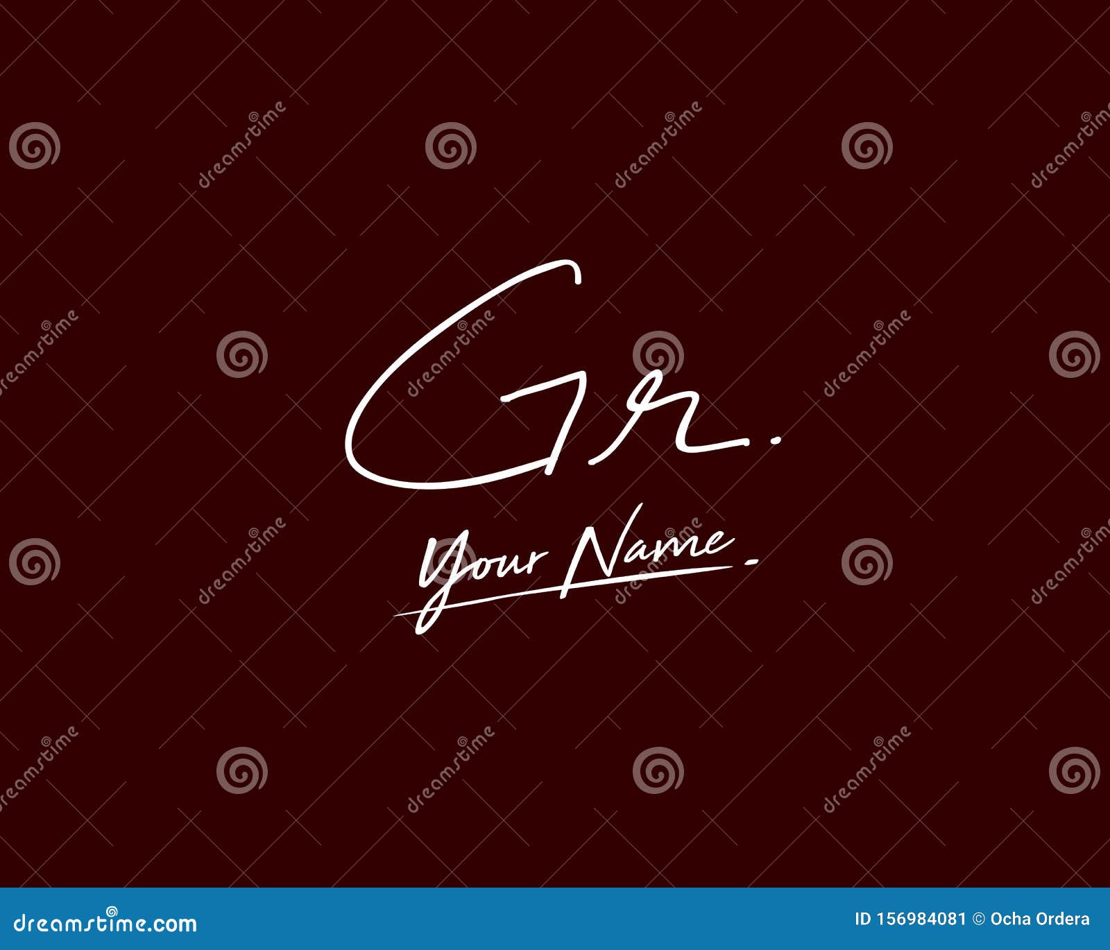 GR Signature Initial Logo Template Vector. Initial Signature Logo ...