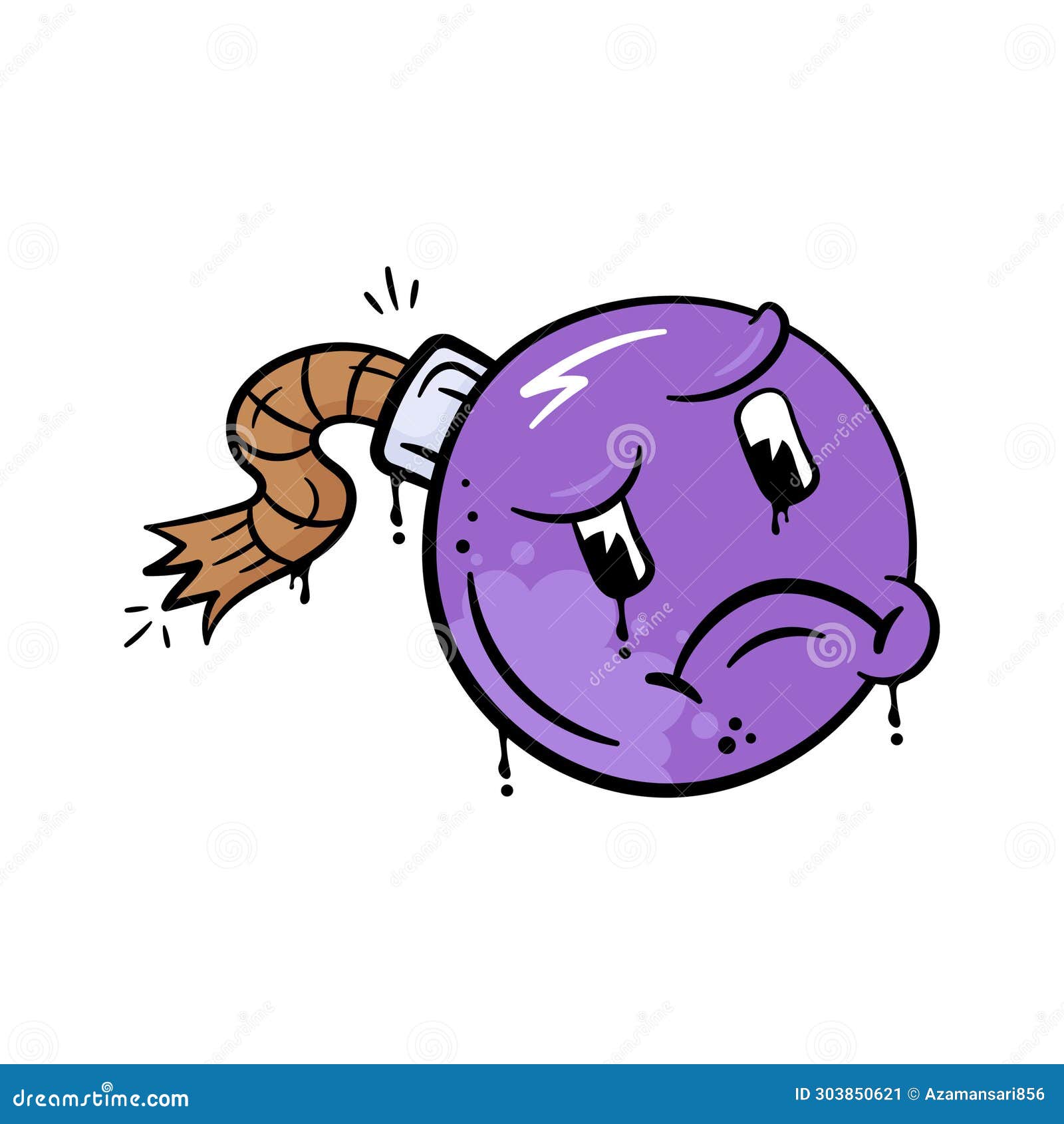 Gra this Beautiful Hand Drawn Sticker of Bomb, Bomb Emoji, Sad ...