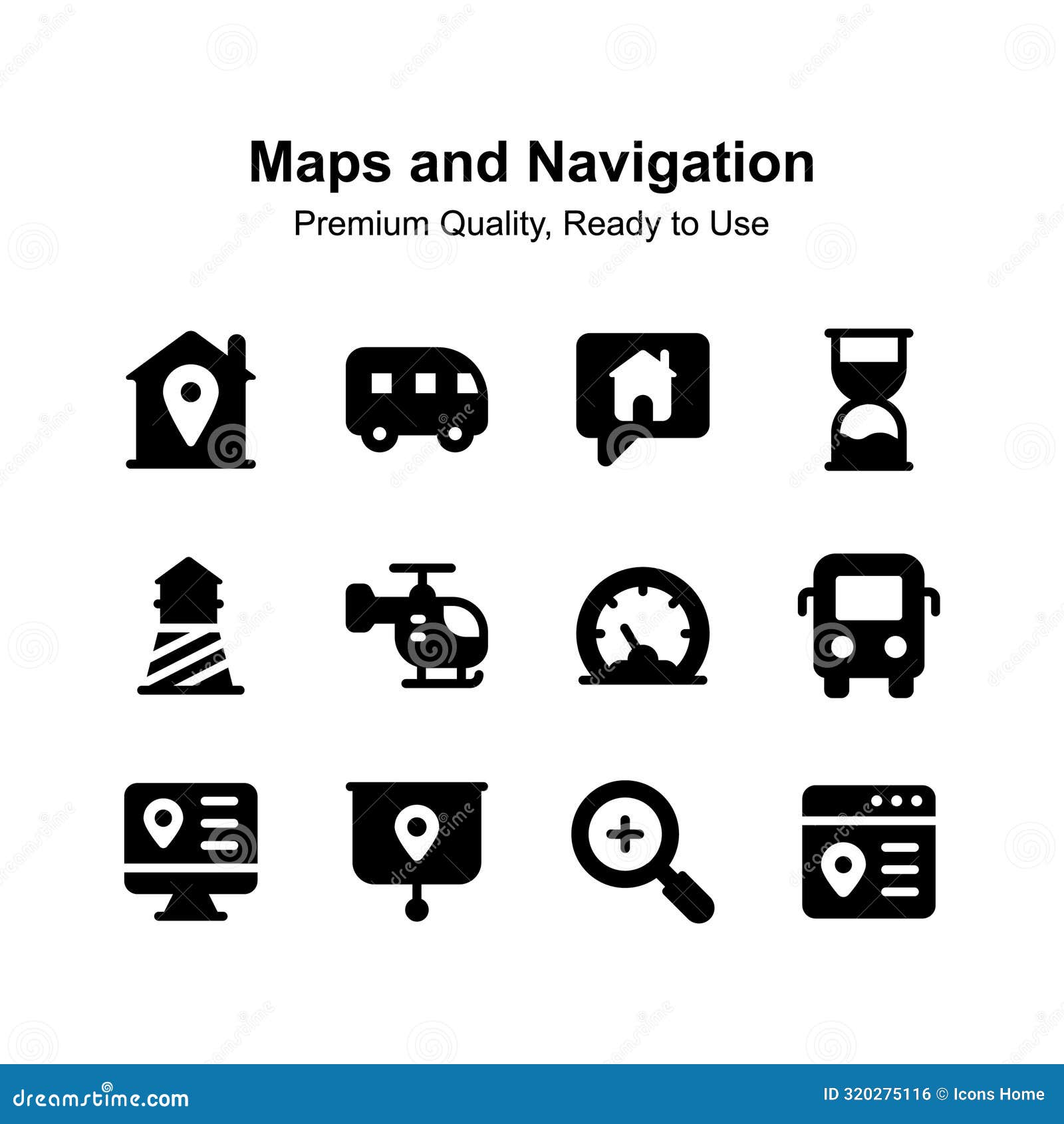 Grab this Amazing Maps and Navigation Icons Pack Stock Vector ...