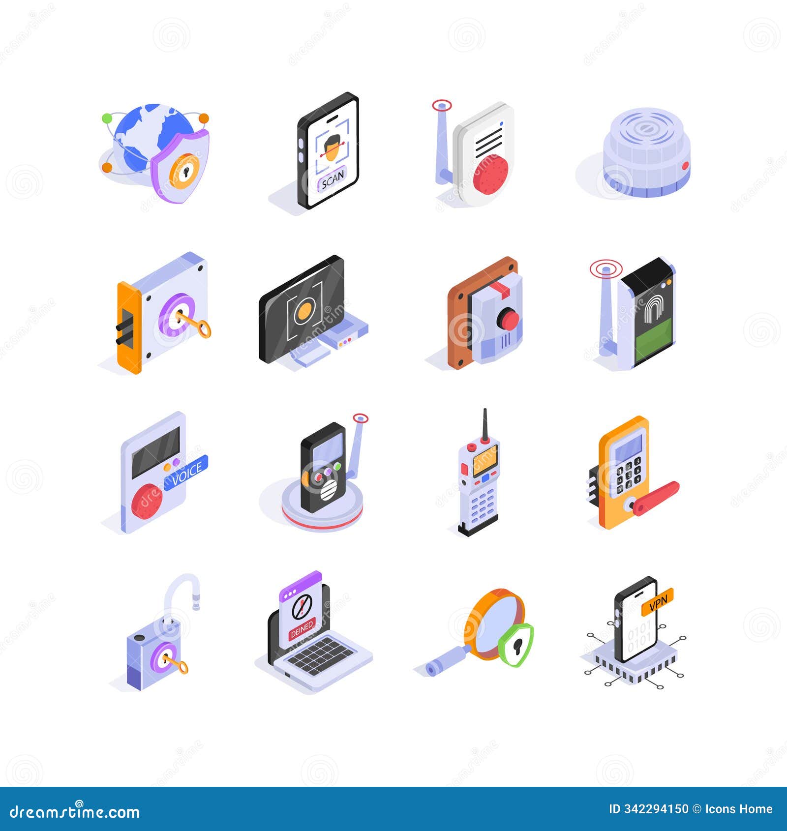 Grab this Amazing Security and Protection Isometric Icons Set Stock ...