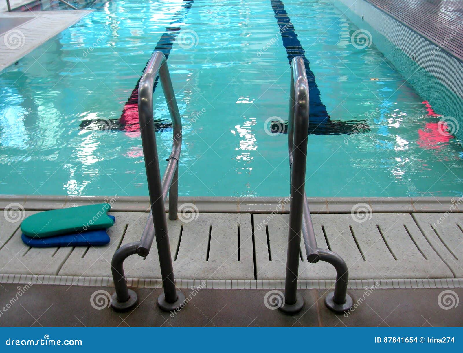 Grab Bars Ladder in the Swimming Pool Stock Photo - Image of leisure ...