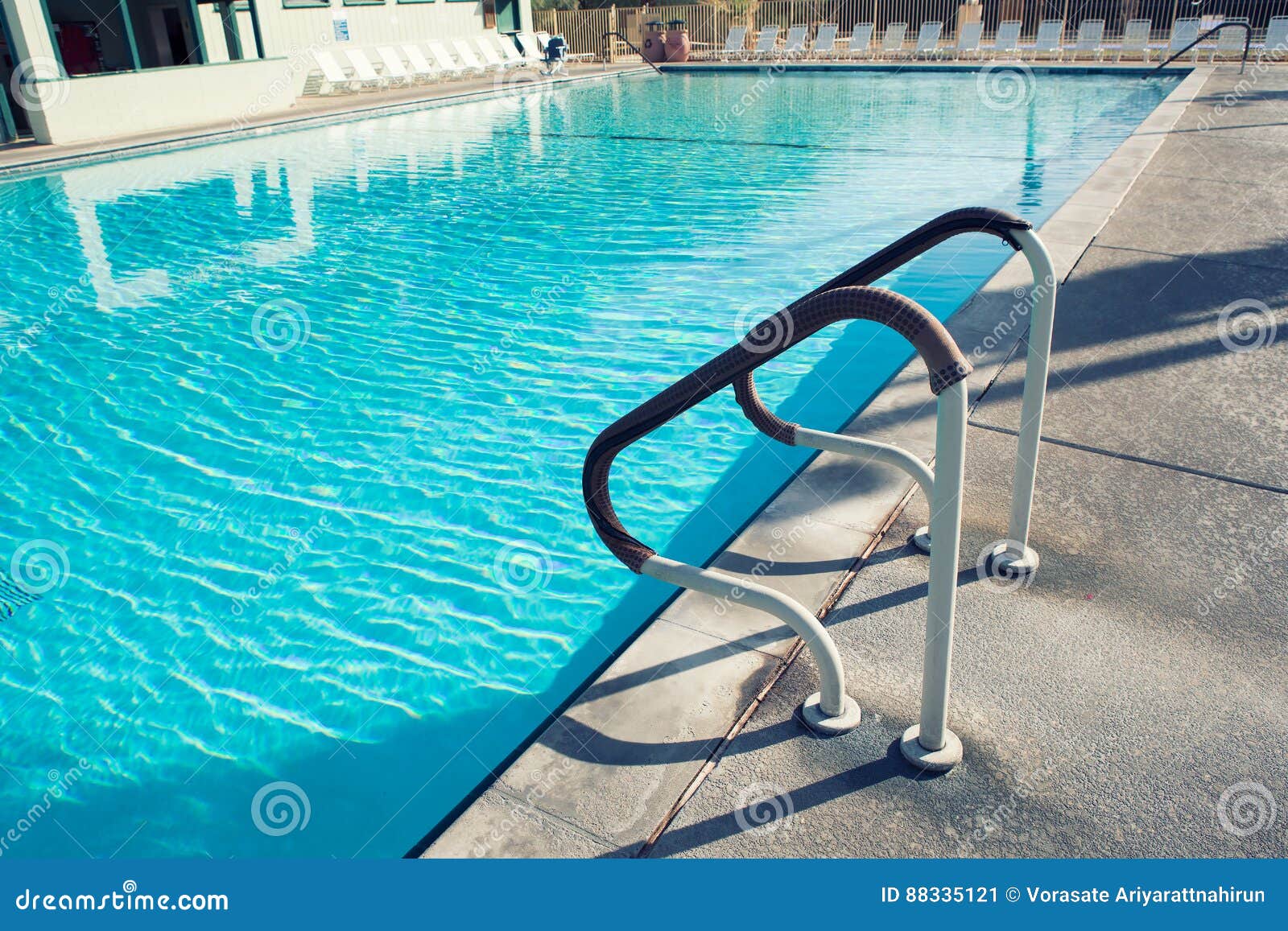 Grab Bars Ladder in the Swimming Pool Stock Image - Image of pattern ...