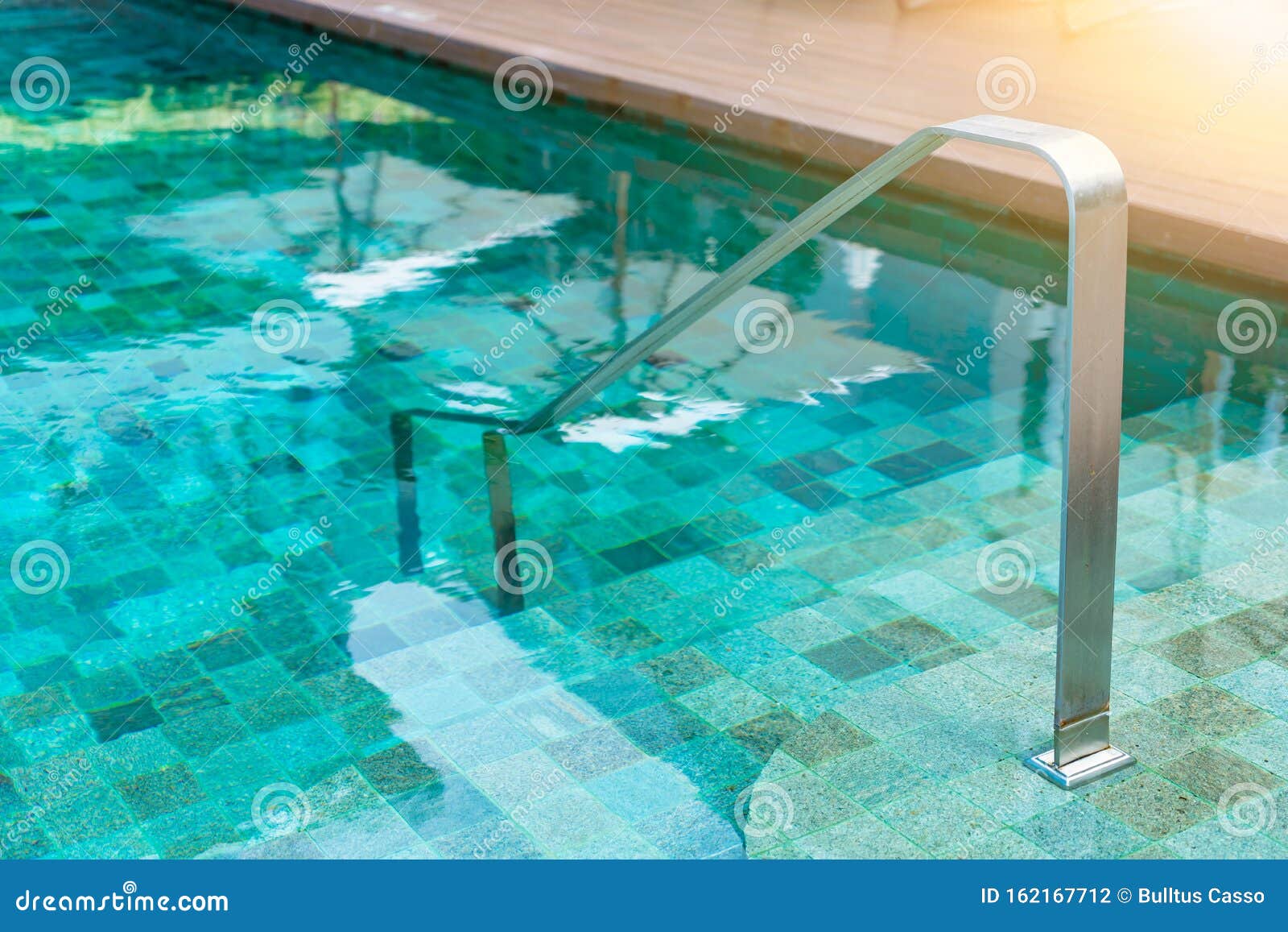 Grab Bars Stainless in the Pool Stock Photo - Image of background ...
