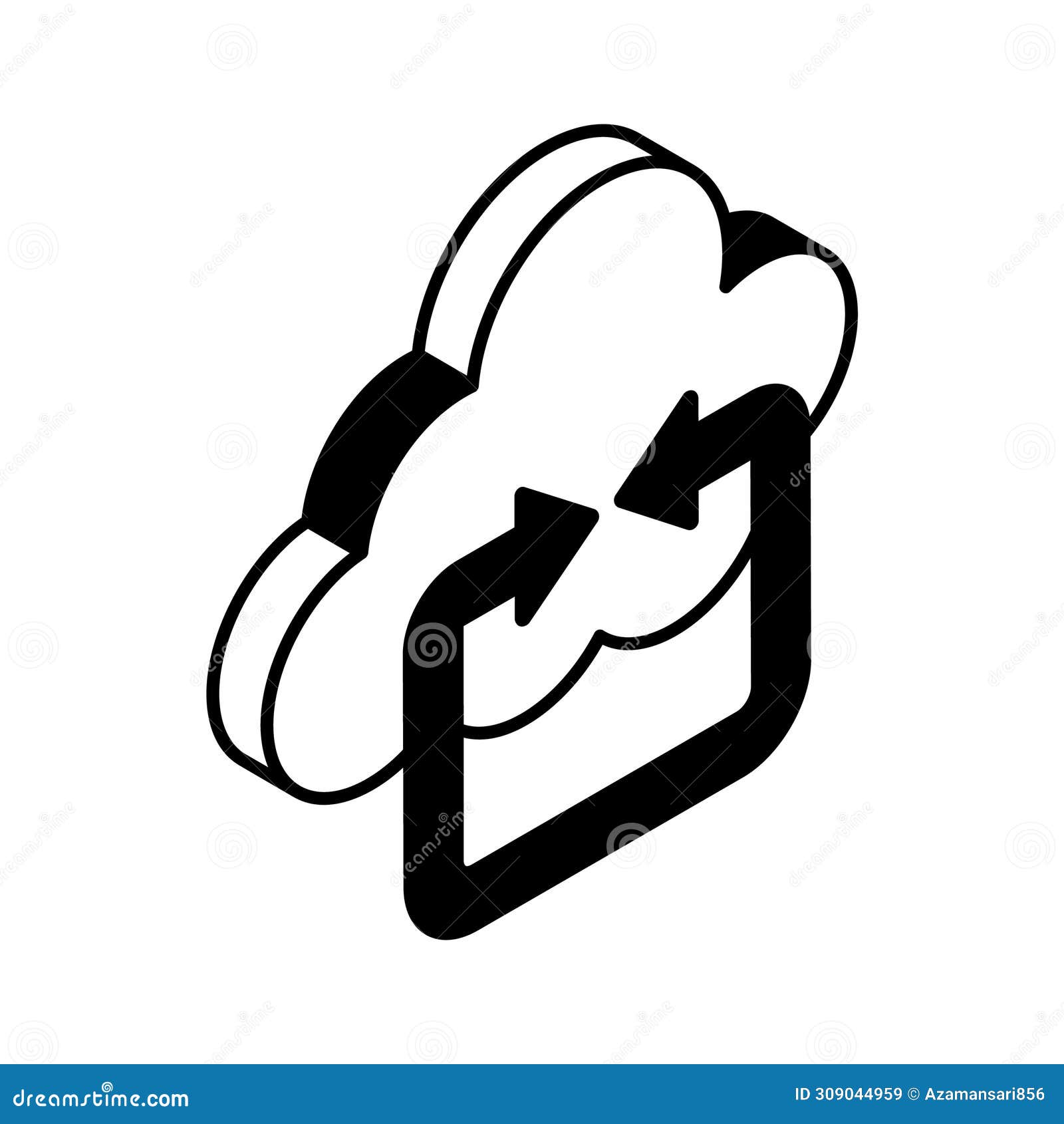 Grab this Beautiful Icon of Cloud Syncing, Cloud Update Vector Design ...