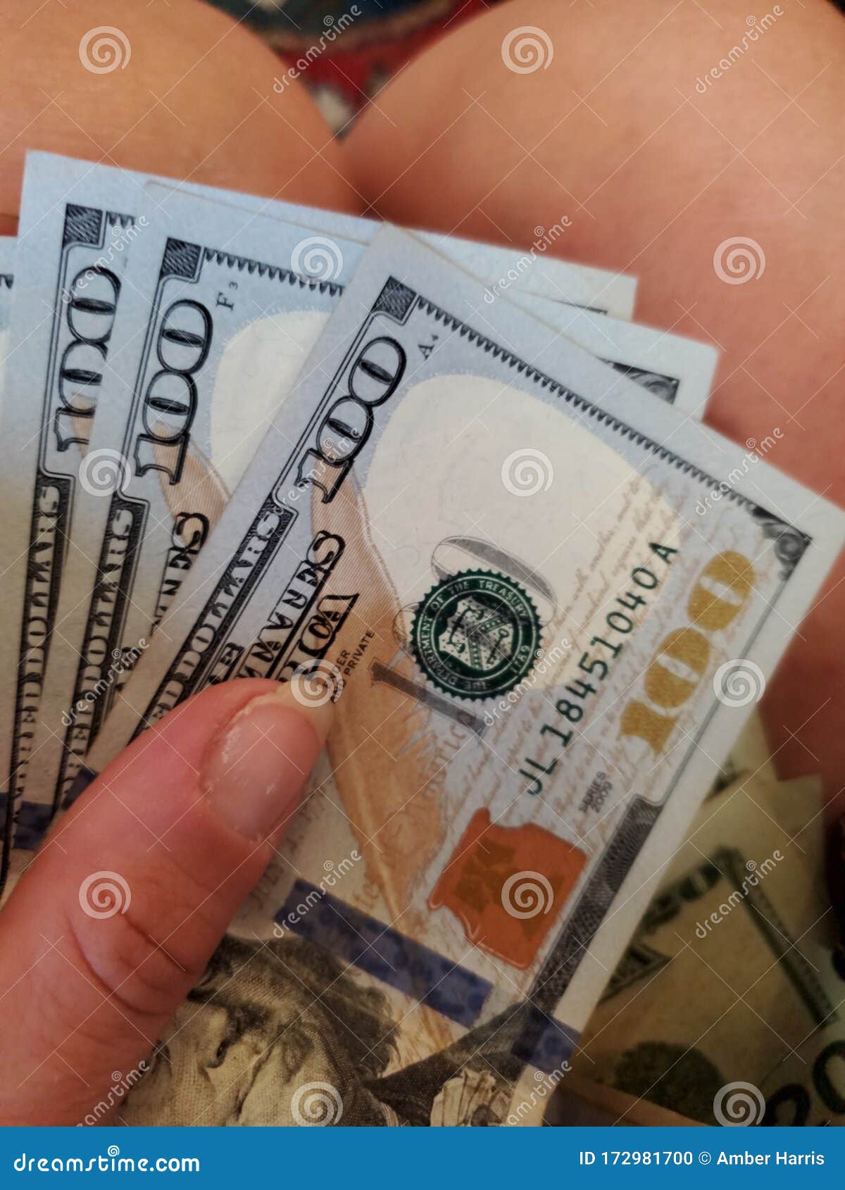 Grab that Cash with Both Hands that Make a Stack Stock Photo - Image of ...