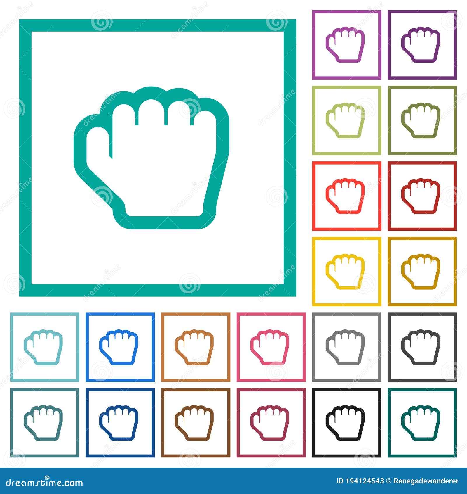 Grab Cursor Round Flat Multi Colored Icons Vector Illustration ...