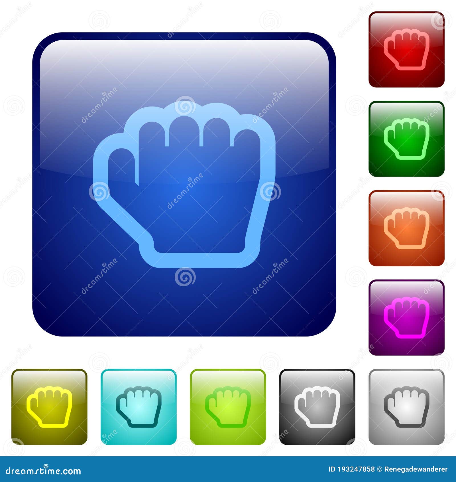 Grab Cursor Color Square Buttons Stock Vector - Illustration of tool ...