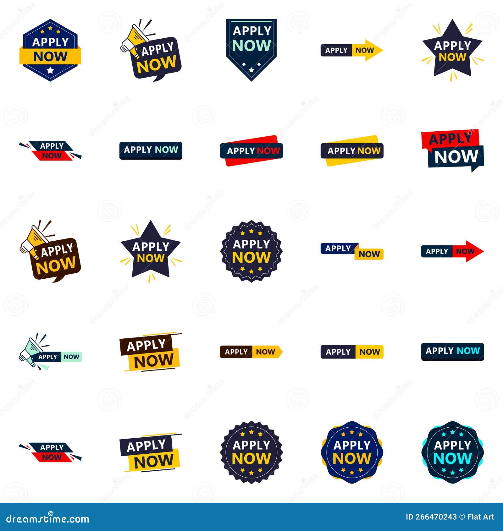Grab Customers Attention with Our Pack of 25 Apply Now Banners Stock ...