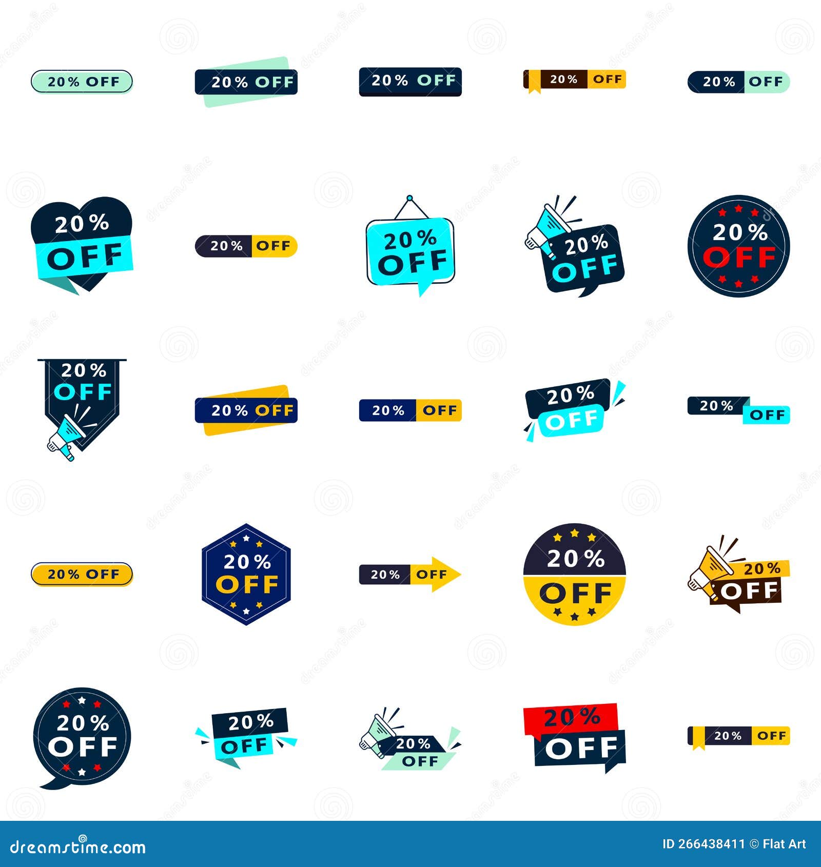 Grab Customers Attention with Our Pack of 25 20 Off Sale Banners Stock ...