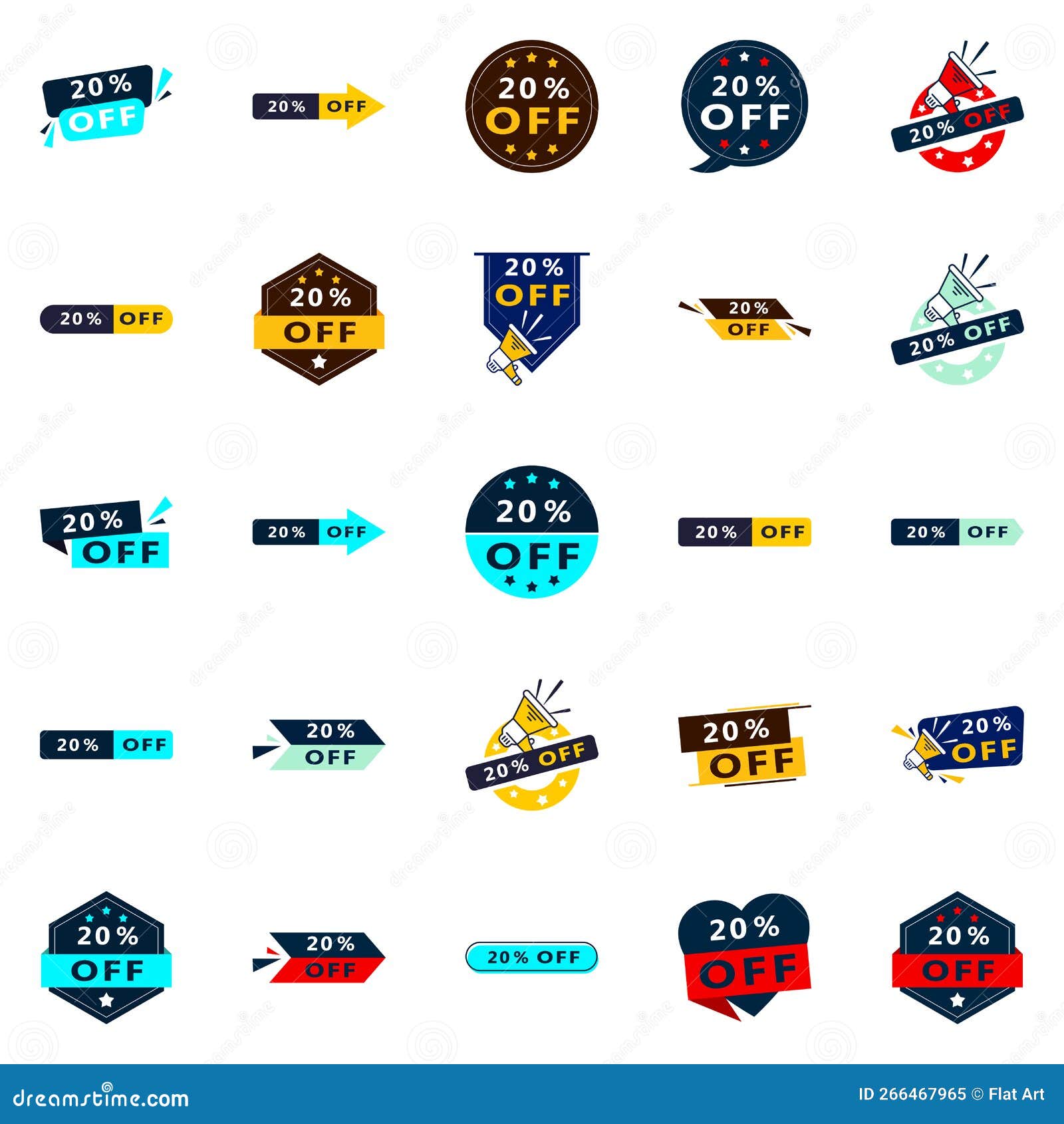 Grab Customers Attention with Our Pack of 25 20 Off Sale Banners Stock ...