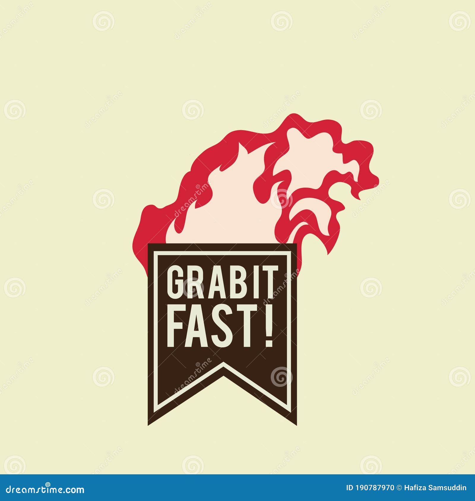 Grab it Fast Label Design. Vector Illustration Decorative Design Stock ...