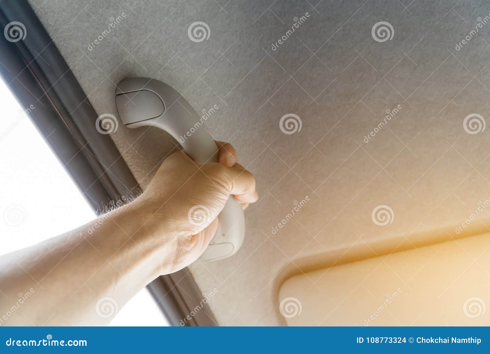 Grab Handles in the Car and Hand Stock Photo - Image of cloth ...