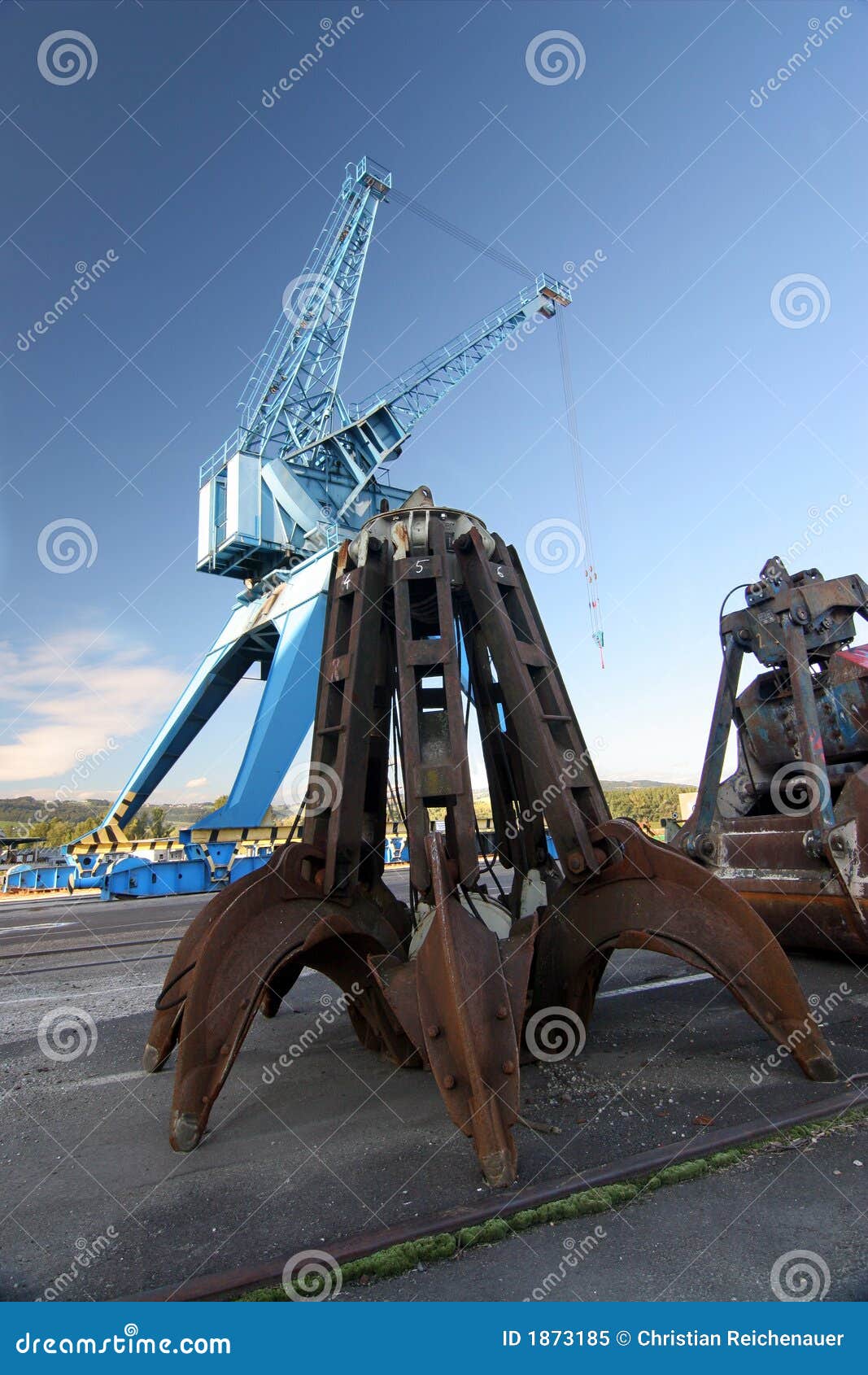 Grab Infront of a Harbor Crane Stock Image - Image of harbor, rising ...