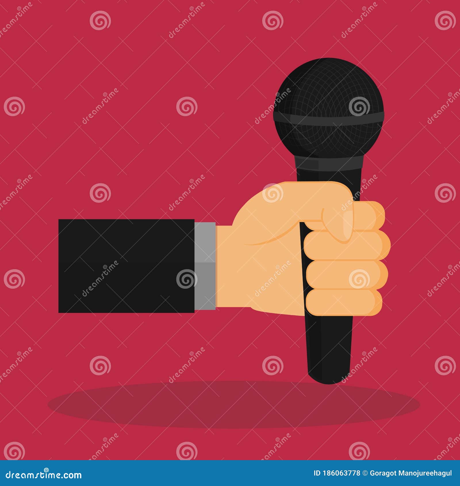 Grab Microphone in Hand Vector Stock Vector - Illustration of icon ...