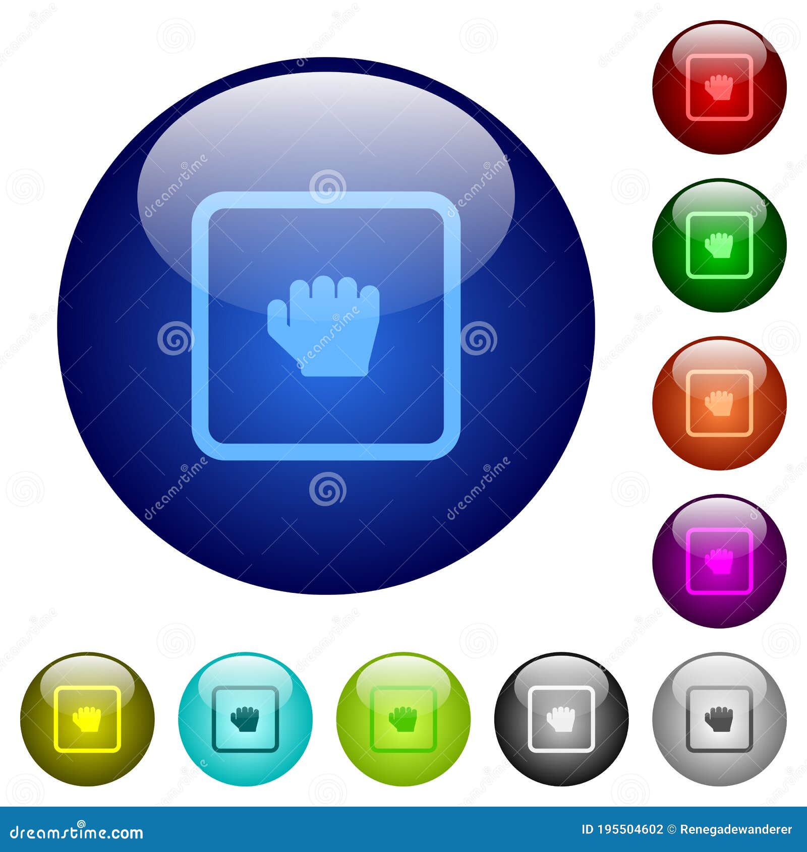 Grab Object Color Glass Buttons Stock Vector - Illustration of round ...