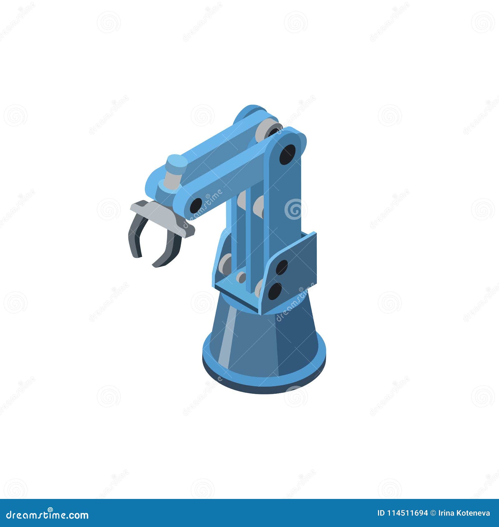 Red Robot With Pincer Hands And Two Horns Art Icon Cartoon Vector ...