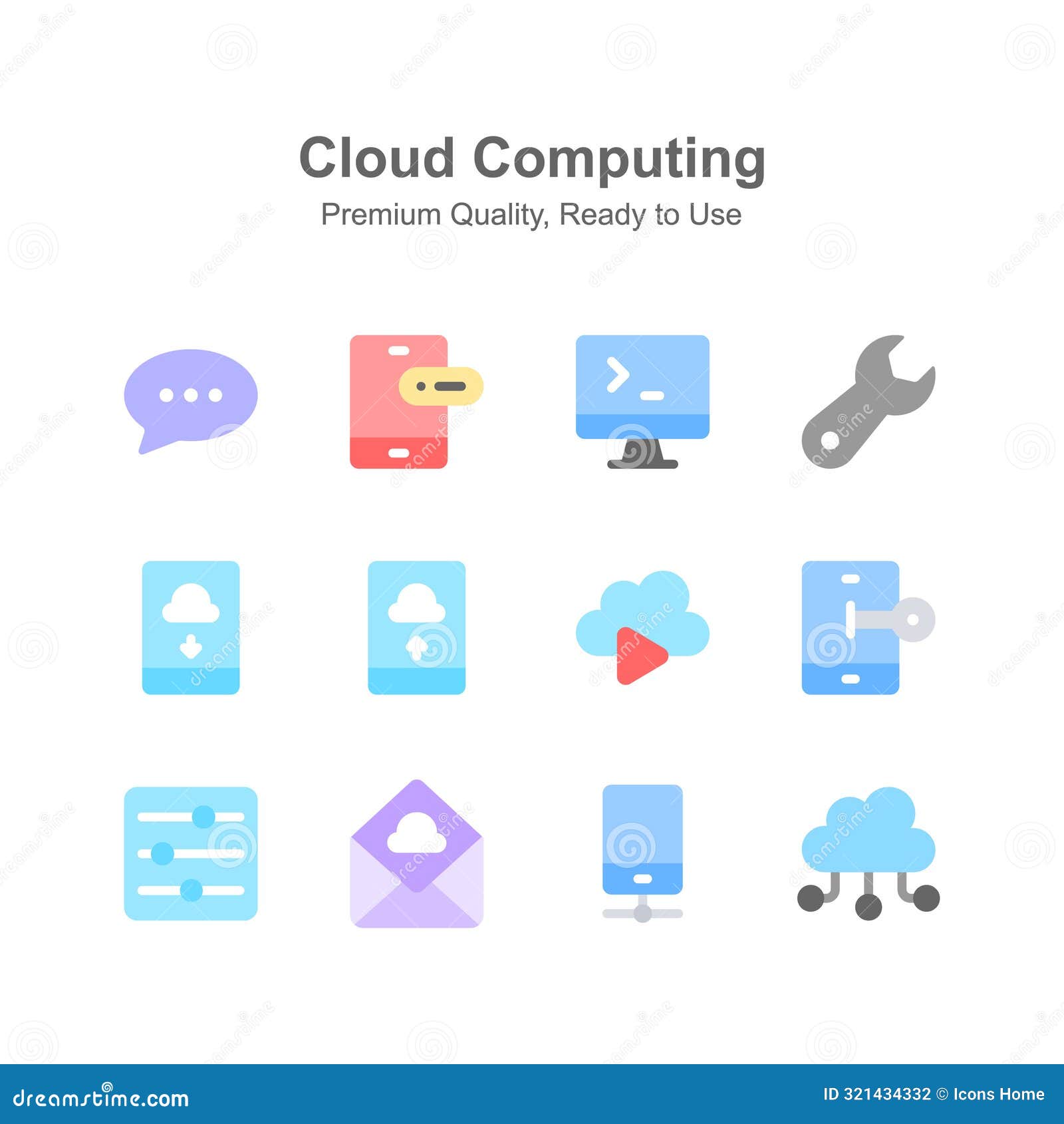 Grab this Visually Perfect Cloud Computing Icons Set Stock Illustration ...