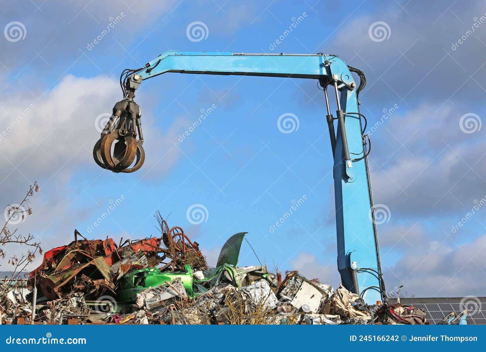 Grab Working in a Scrap Metal Yard Stock Photo - Image of environment ...
