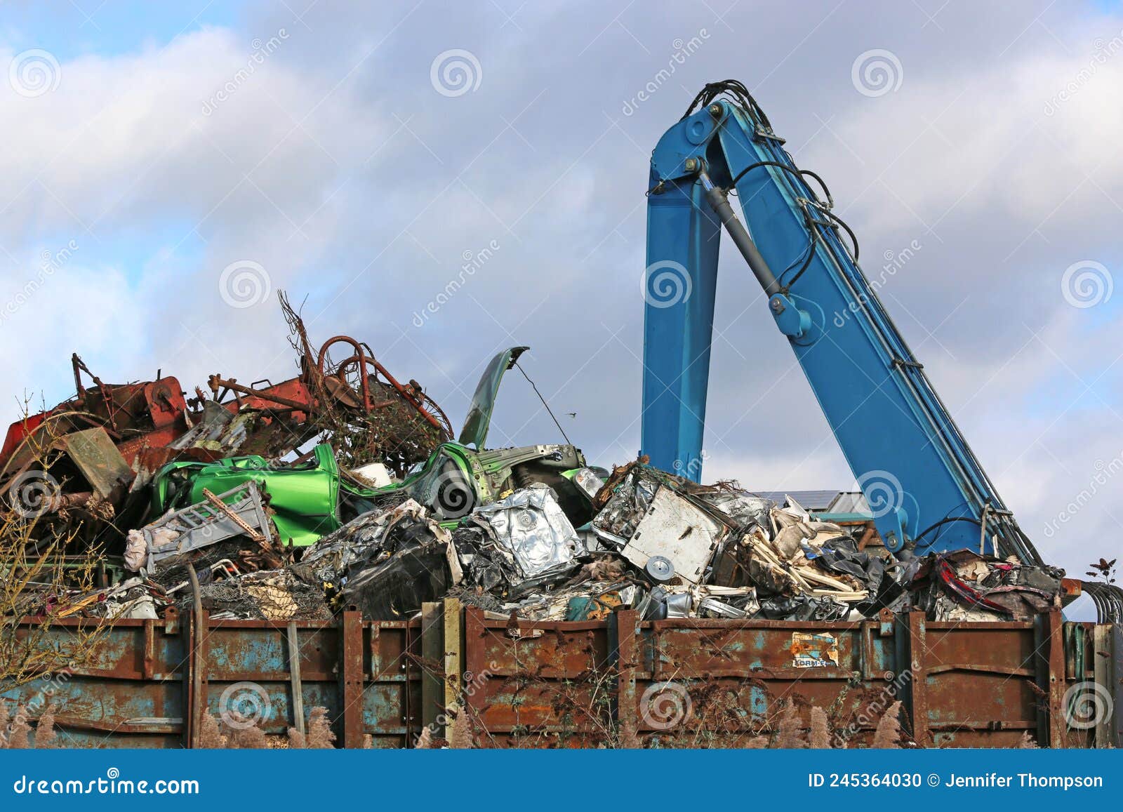 Grab Working in a Scrap Metal Yard Stock Photo - Image of industry ...
