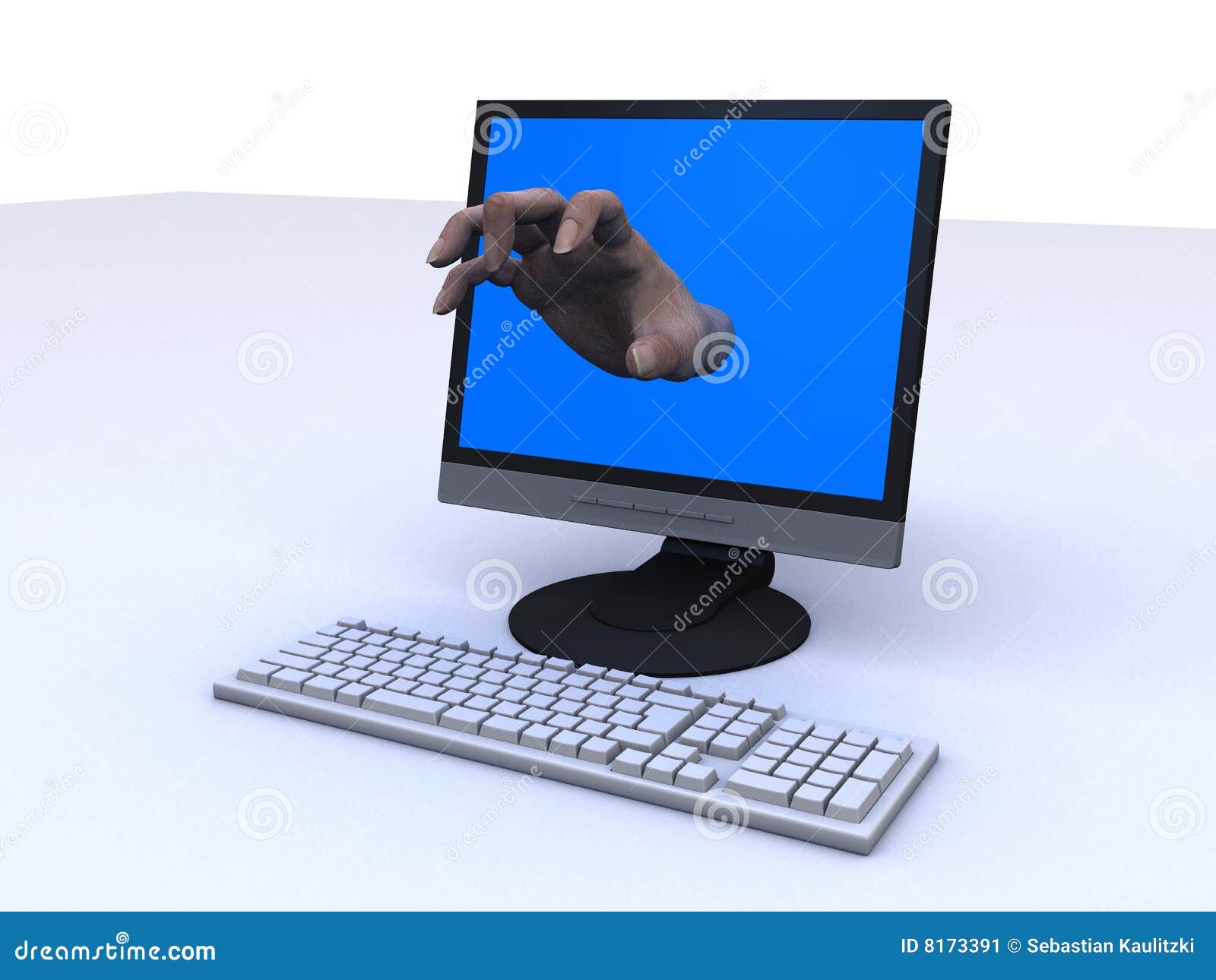 Grabbing Hand Gesture. 3D Cartoon Character. Isolated On White Royalty ...