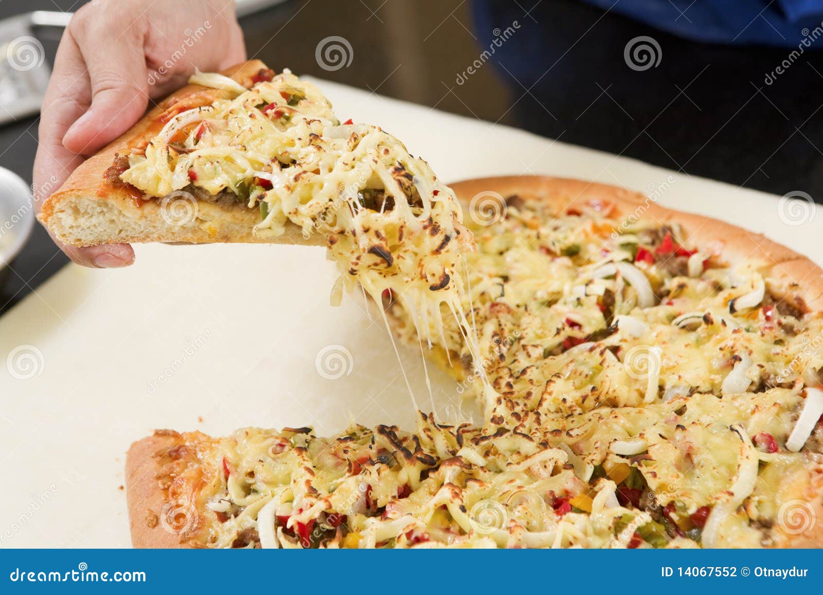 Grabbing pizza stock photo. Image of fast, melted, meal - 14067552