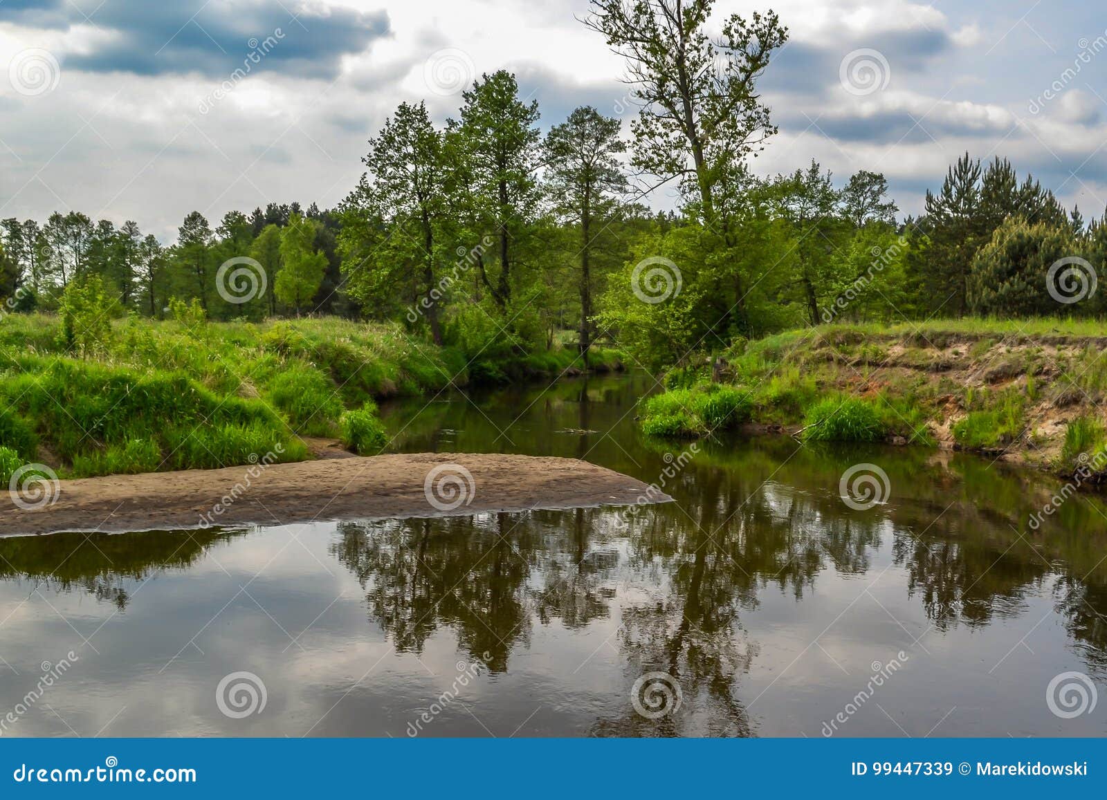 A Small River Waving among Them Stock Image - Image of shore, beach ...