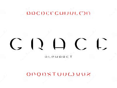 Grace Font. Vector Alphabet Stock Vector - Illustration of graphic ...