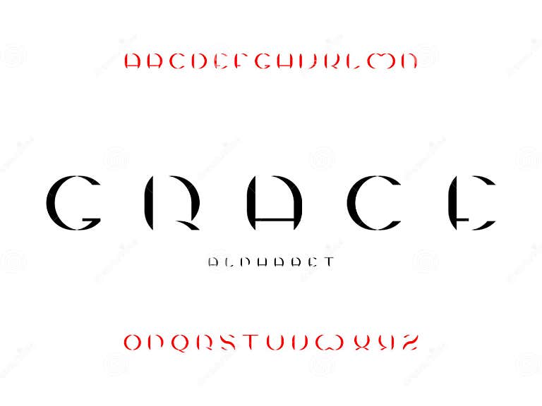 Grace Font. Vector Alphabet Stock Vector - Illustration of graphic ...