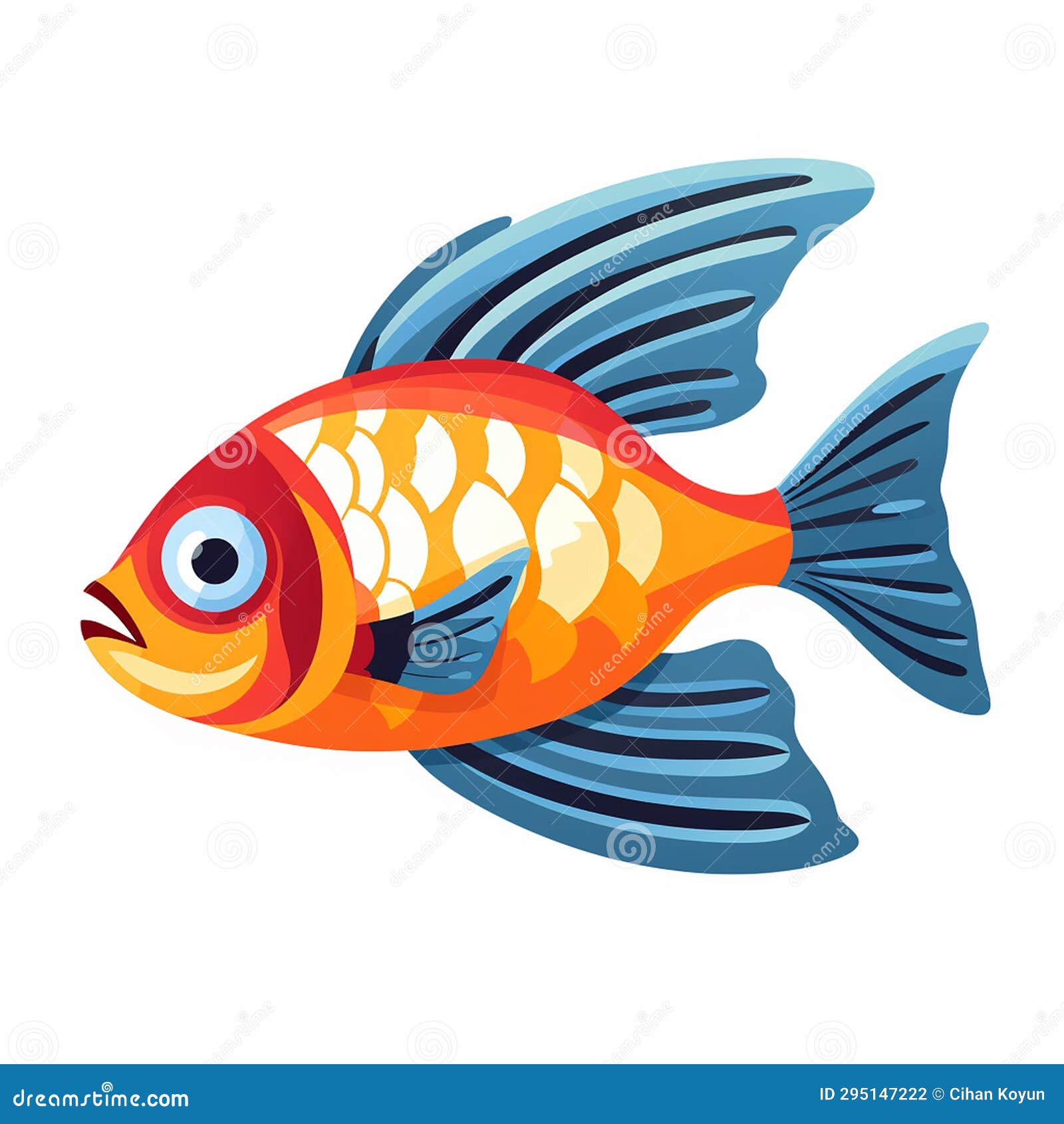 Graceful Angelfish Gliding through the Coral Reef Stock Illustration ...