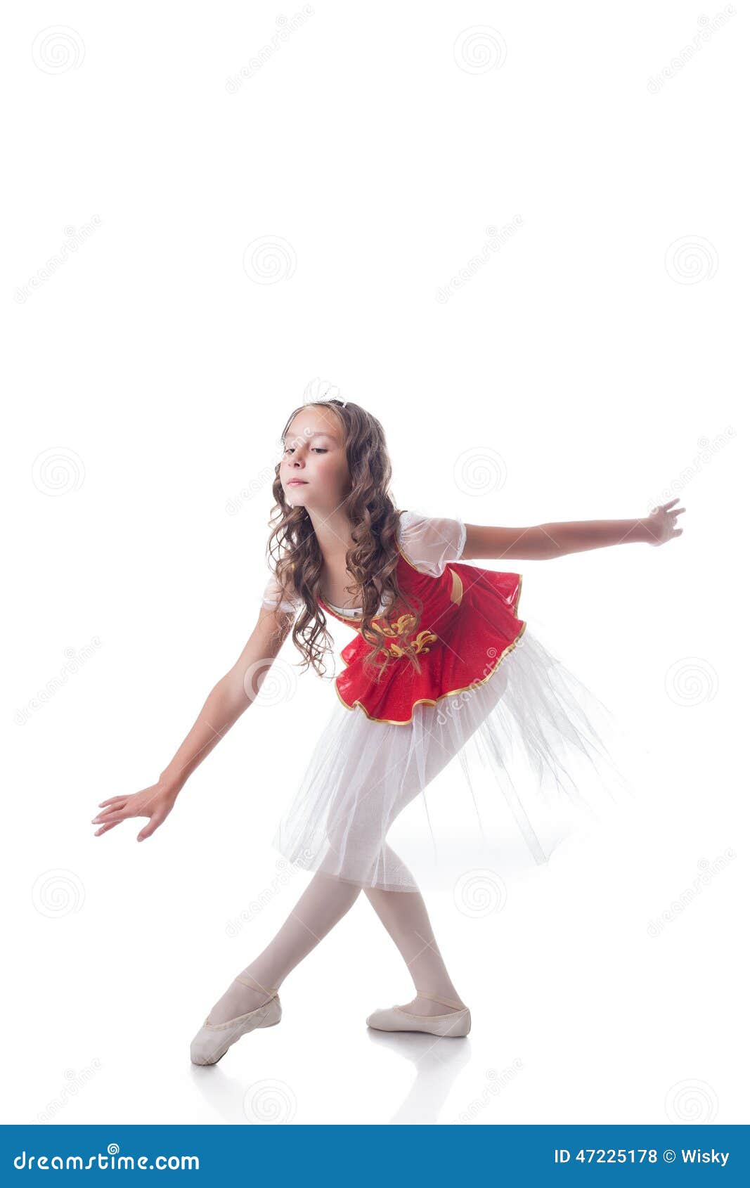 Graceful Ballerina Dancing, Isolated on White Stock Photo - Image of ...