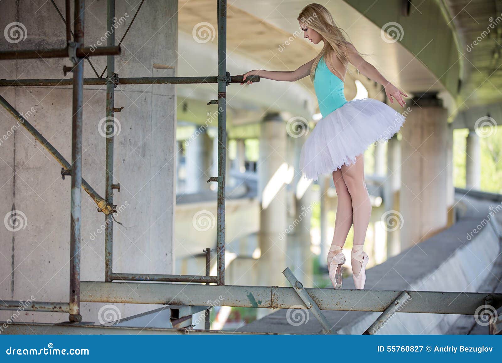 Graceful Ballerina Doing Dance Exercises on a Stock Image - Image of ...