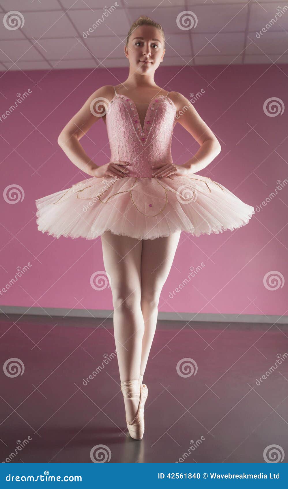 Graceful Ballerina Standing En Pointe Stock Photo - Image of standing ...