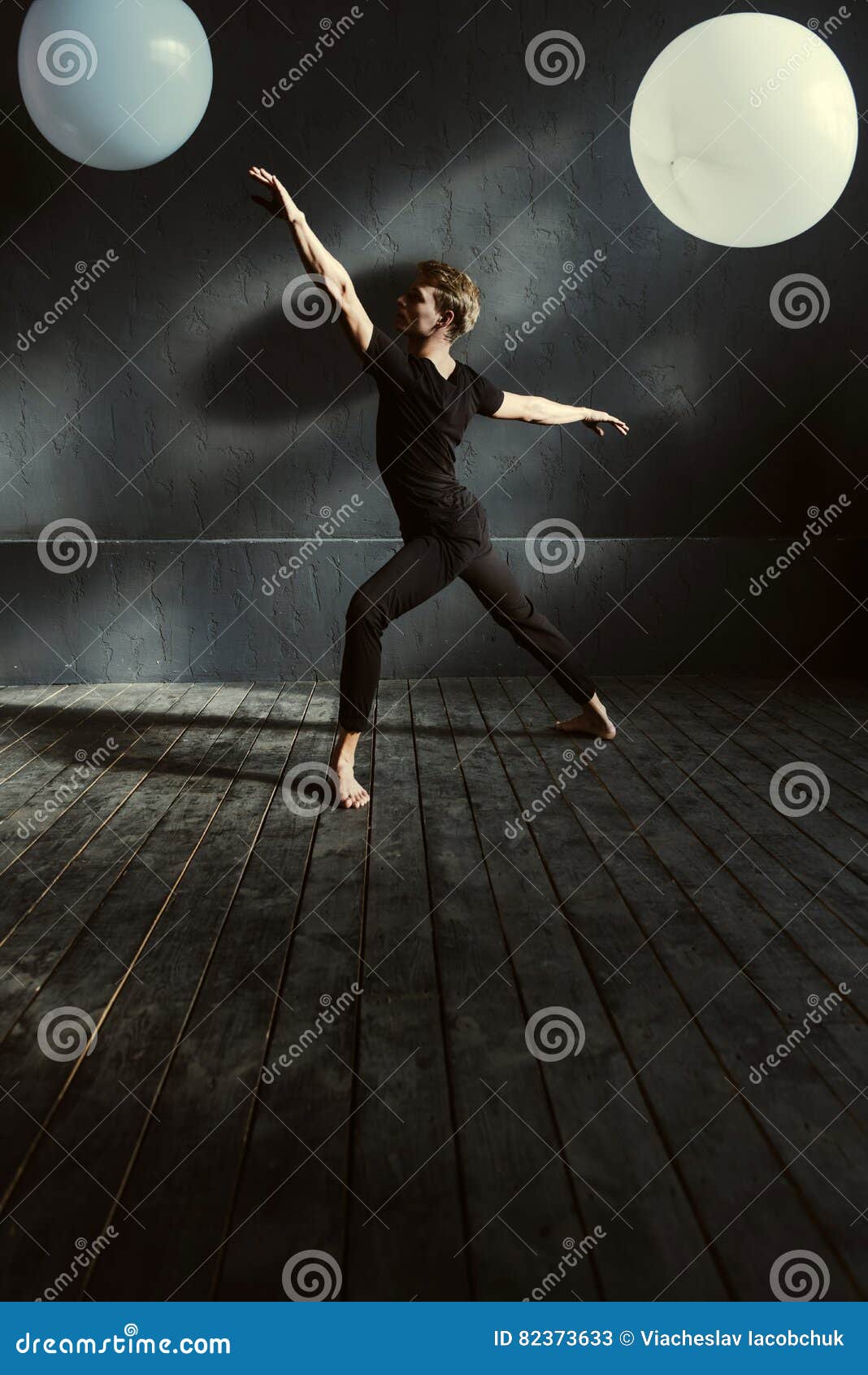 Graceful Ballet Dancer Performing in the Decorated Studio Stock Image ...